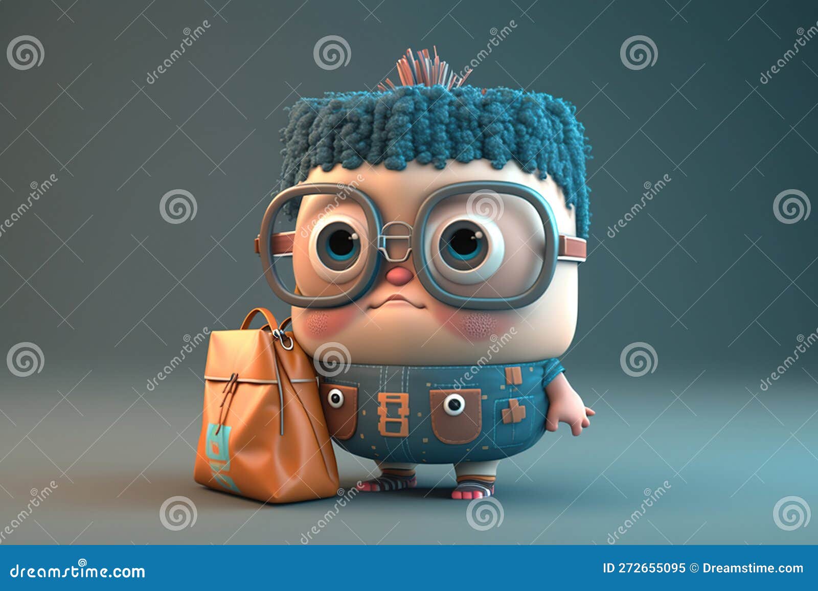 Cute 3D Character, Sofware Developer with Thick Glasses, Generative Ai ...