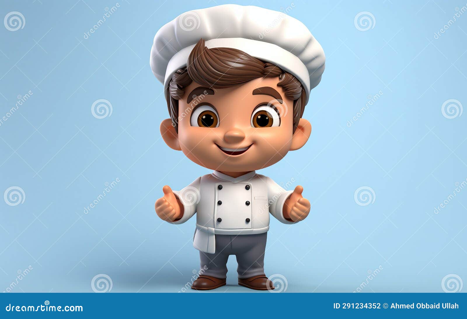 Cute 3D Chef Icon on White. Generative by Ai Stock Illustration ...