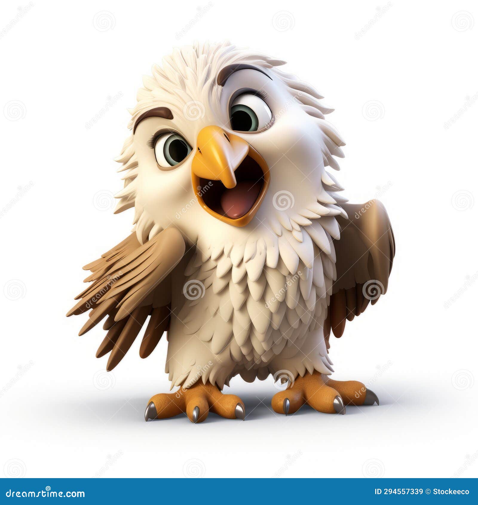 Playful Bald Eagle Superhero Cartoon Character In Tiago Hoisel Style ...