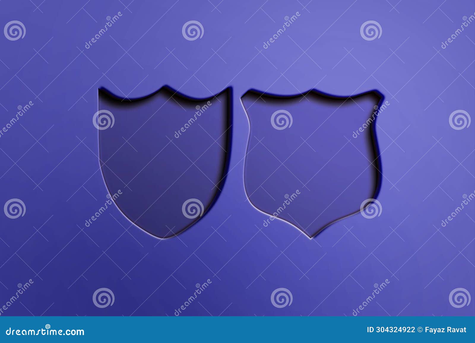 Cute 3d Dark Blue Two Shield Shapes Logo Design. Stock Illustration ...