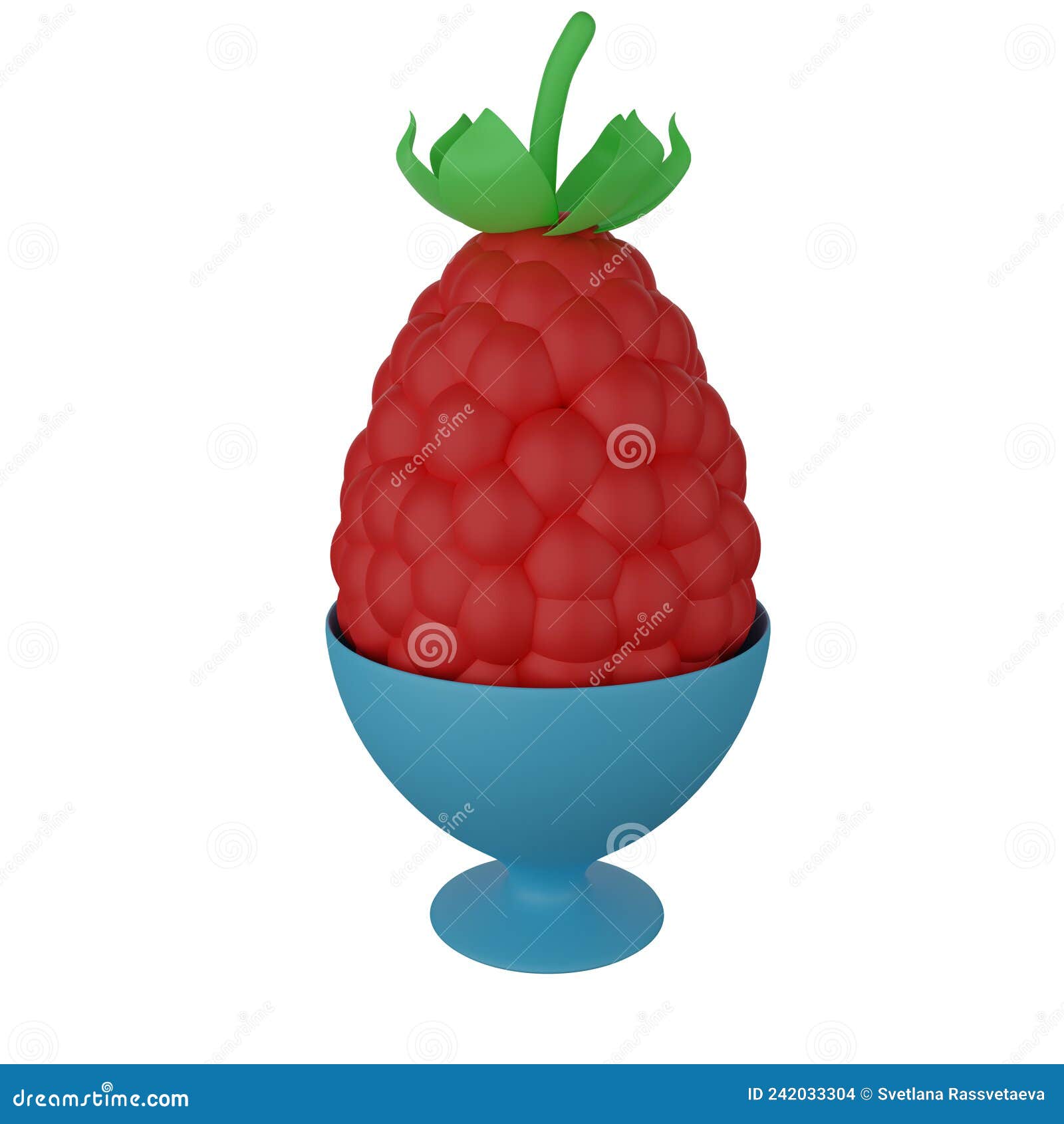 Cute 3d Render Egg - Berry in a Stand Stock Illustration - Illustration ...