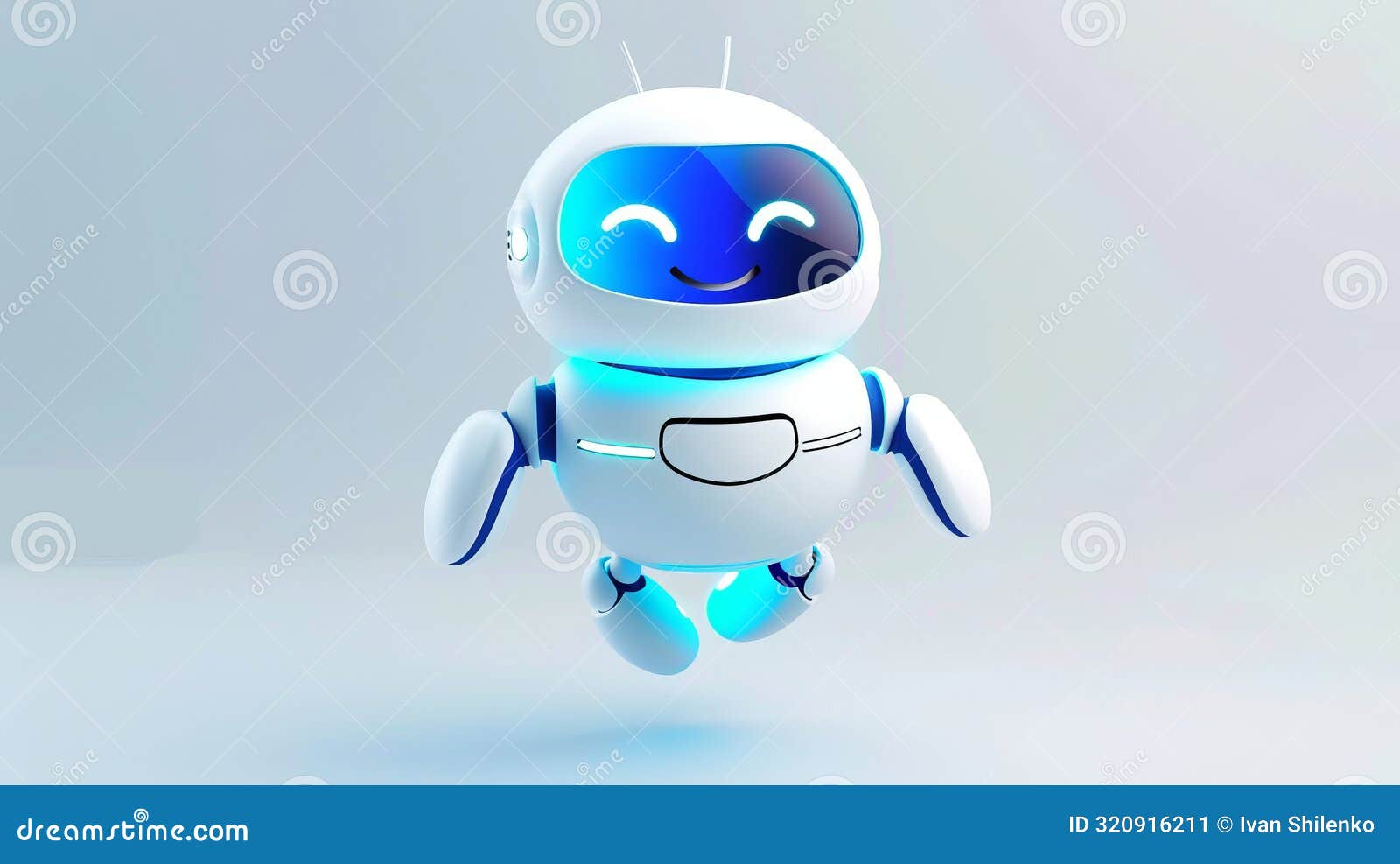 Cute 3d Robot Looking for Isolated Background. Friendly Cute Cartoon ...