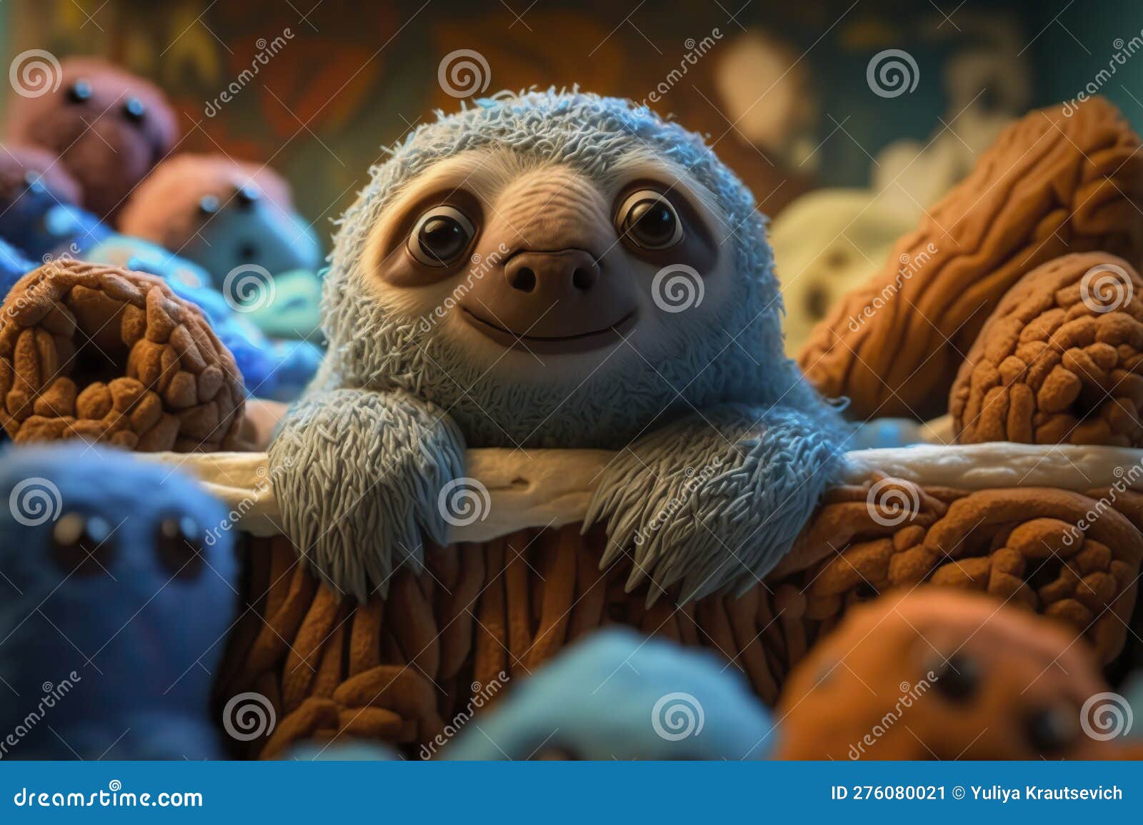 Cute 3D Sloth. Generative AI Stock Illustration - Illustration of ...