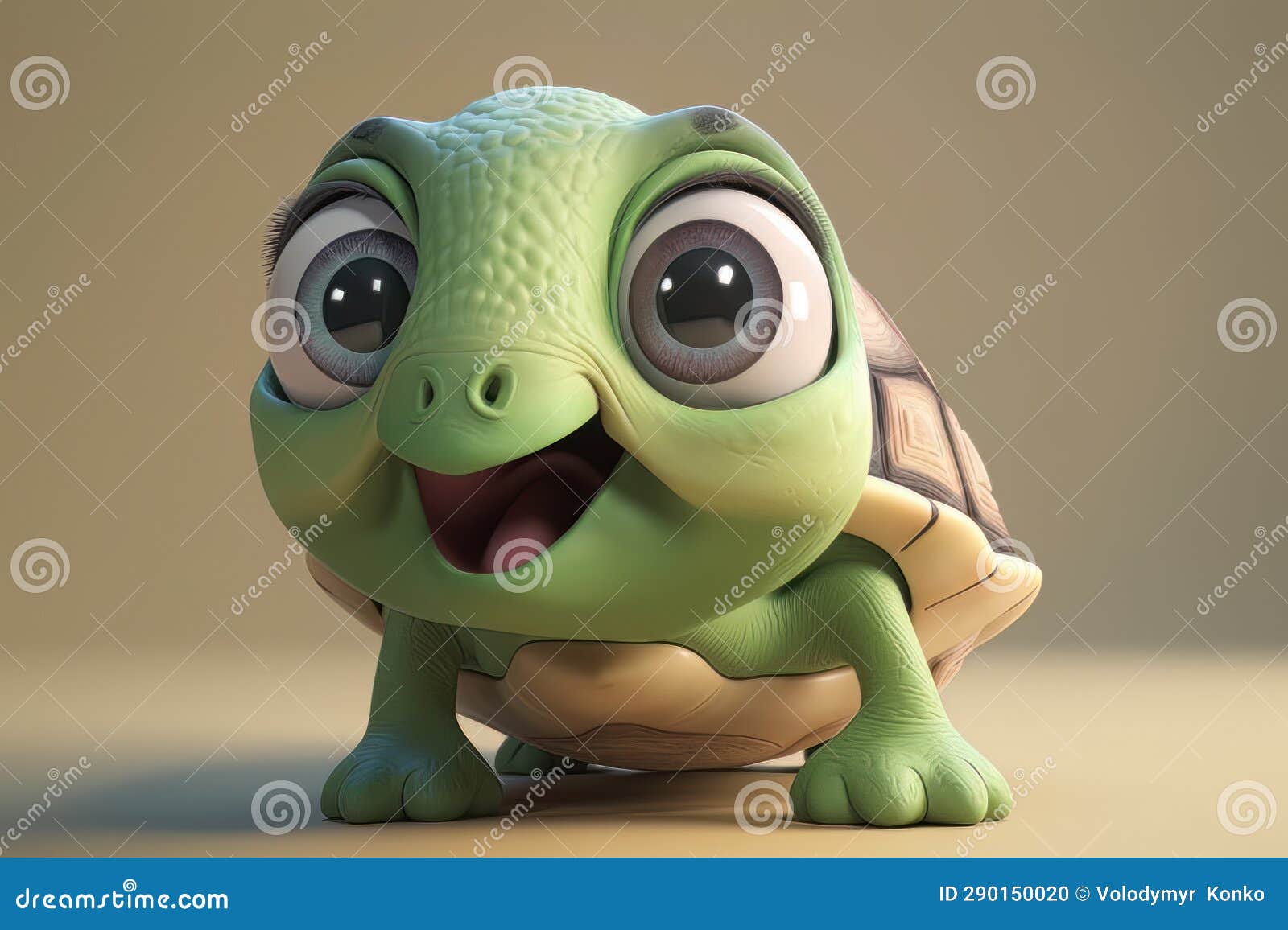 Cute 3D of Turtle Character. Generative Ai Stock Photo - Image of happy ...