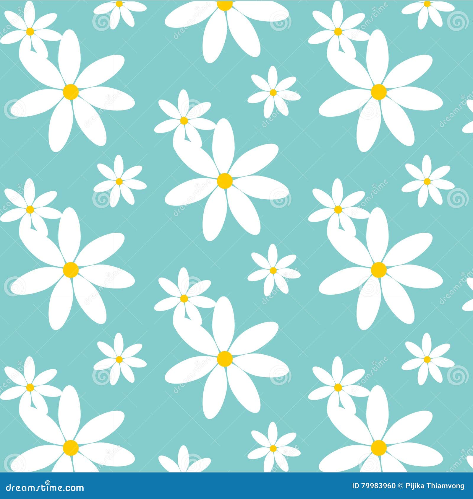 Cute Daisy Pattern. stock vector. Illustration of creative - 79983960