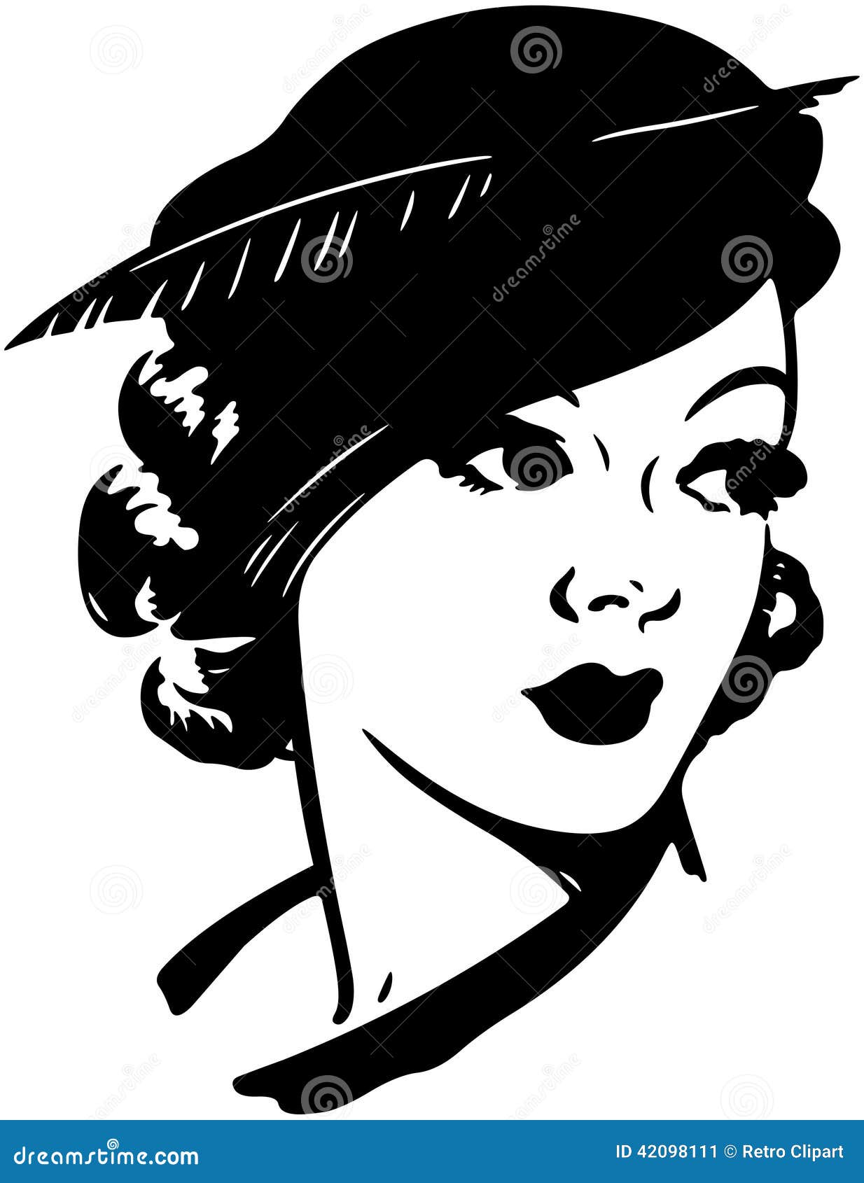 Cute Dame stock vector. Illustration of beauty, retro - 42098111