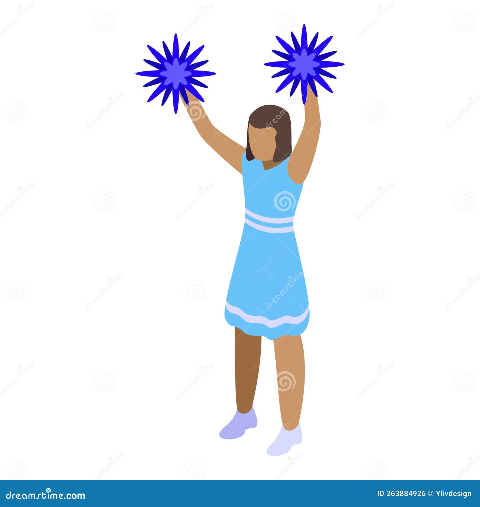 Cute Dancer Icon Isometric Vector. Cheer Girl Stock Vector ...