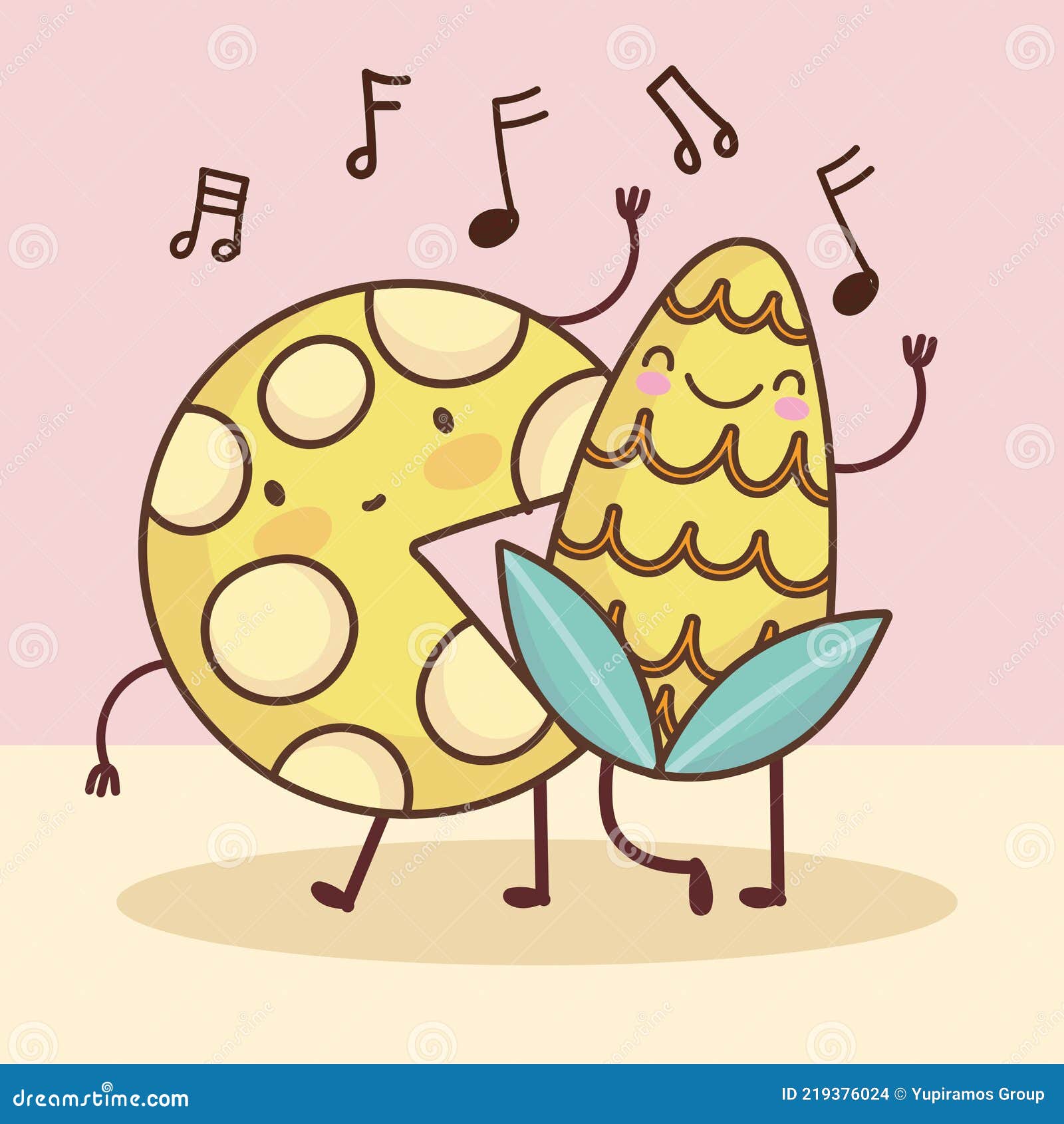 Cute dancing corn stock vector. Illustration of happy - 219376024