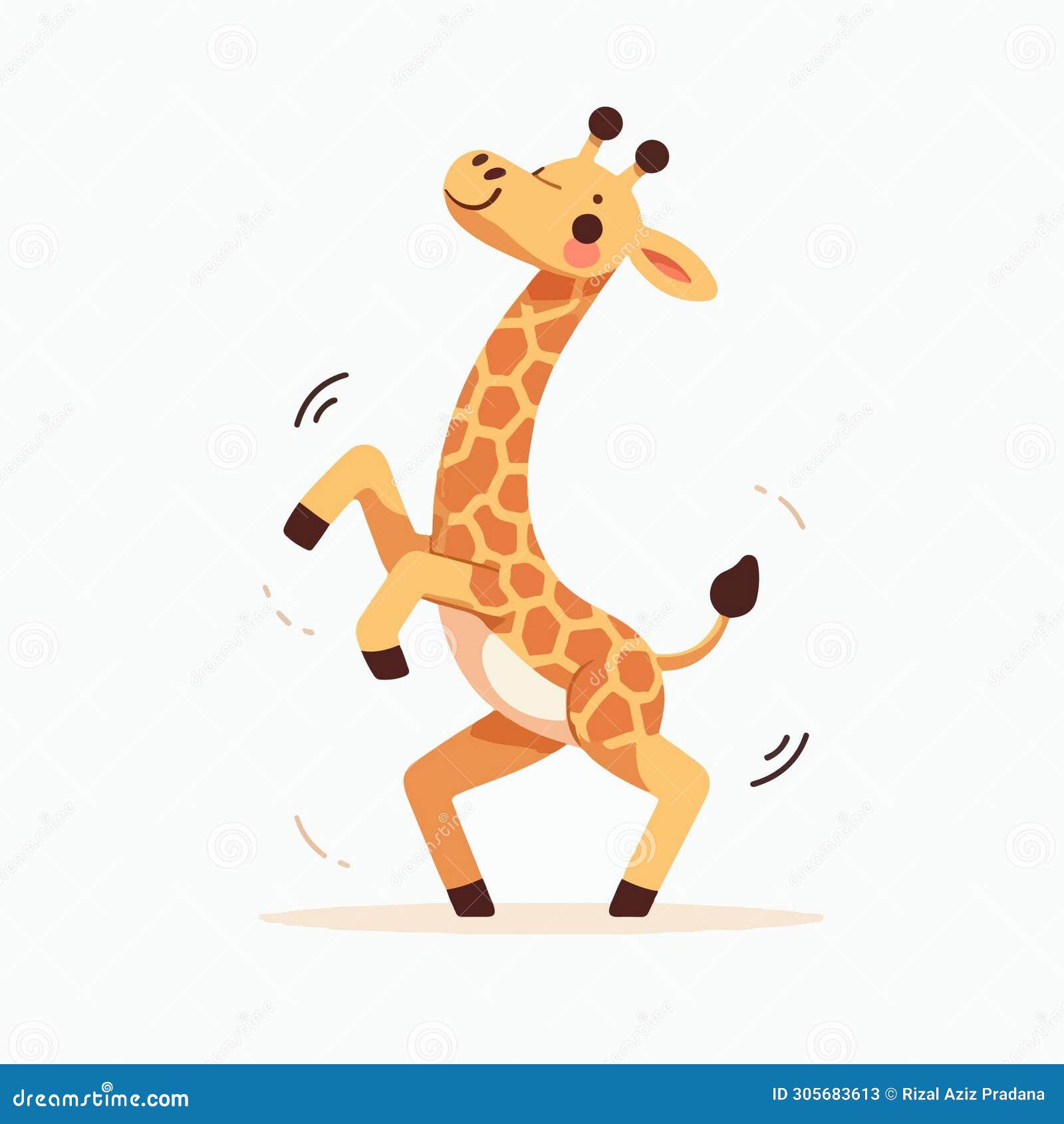 Cute Dancing Giraffe Cartoon Stock Illustration - Illustration of ...