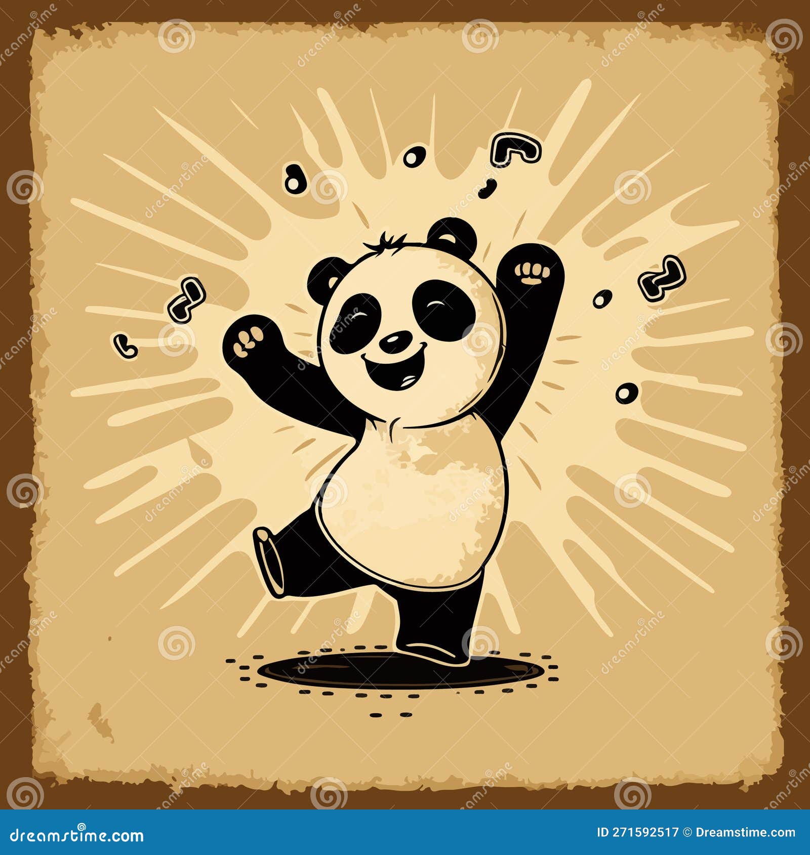 Cute Dancing Panda. Funny and Happy Dancing Panda. Vector Graphics ...