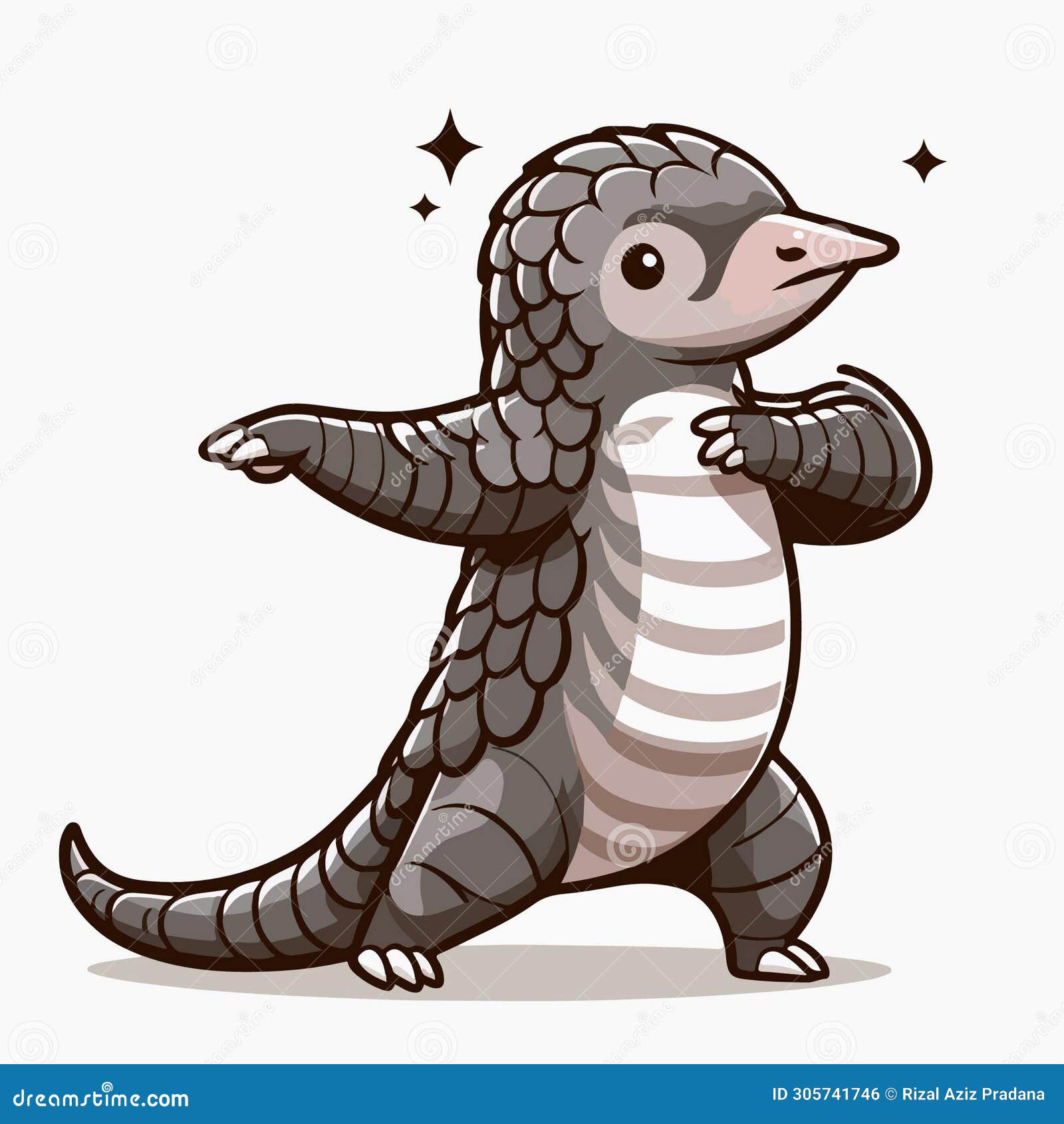 Funny Dancing Pangolin Cartoon Stock Illustration - Illustration of ...