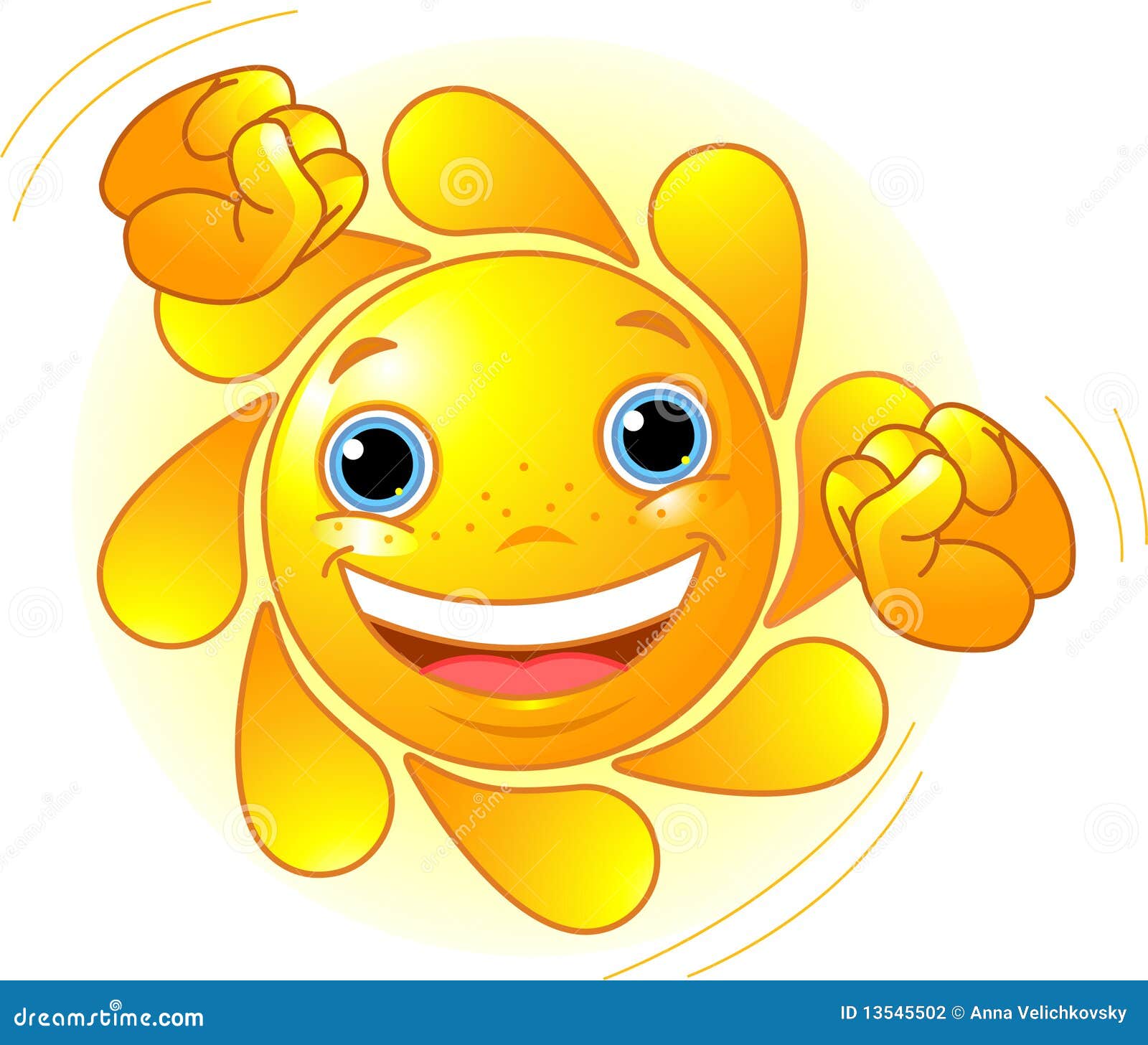 Cute dancing Sun stock vector. Illustration of icon, smiling - 13545502
