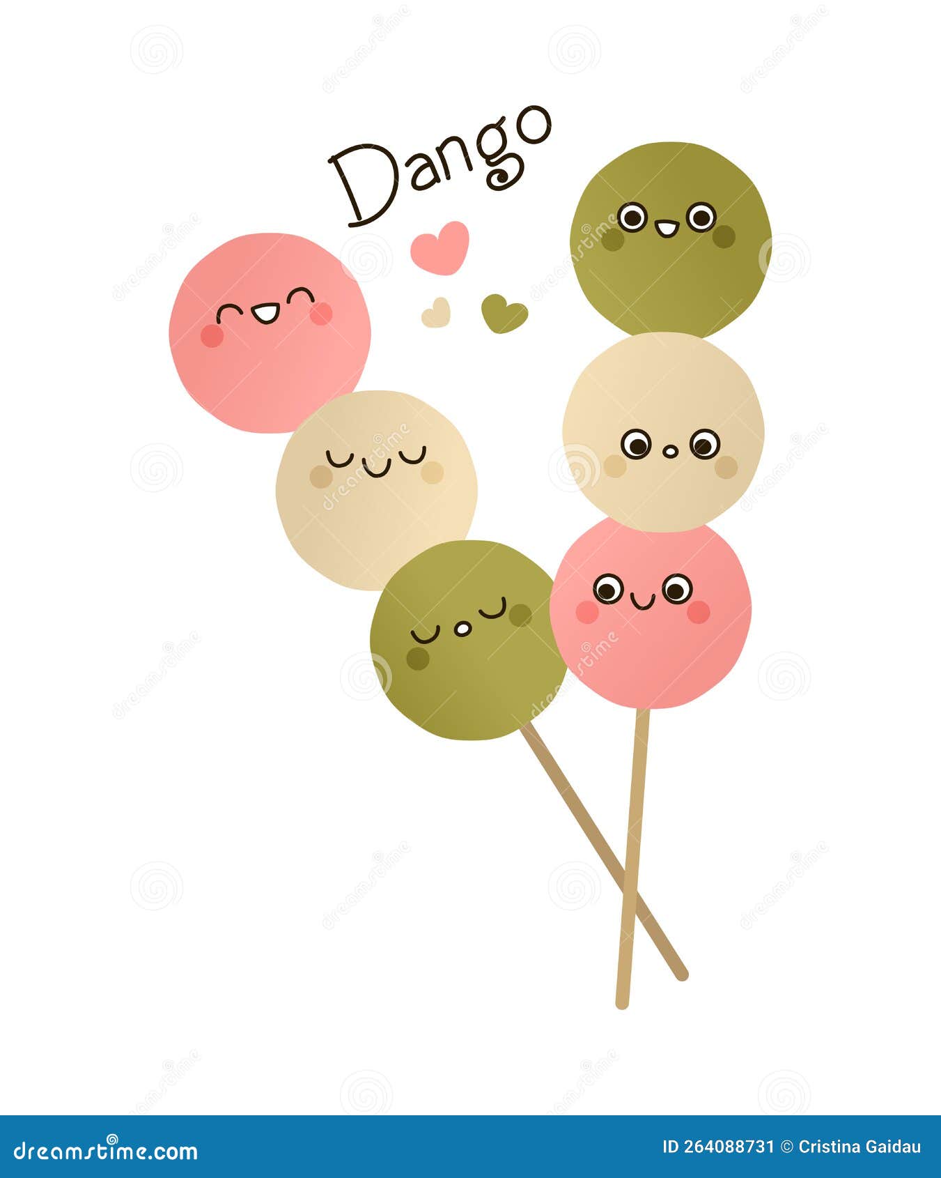 Cute Dango Wallpaper Japanese Rice Cake Dumpling Illustration ...