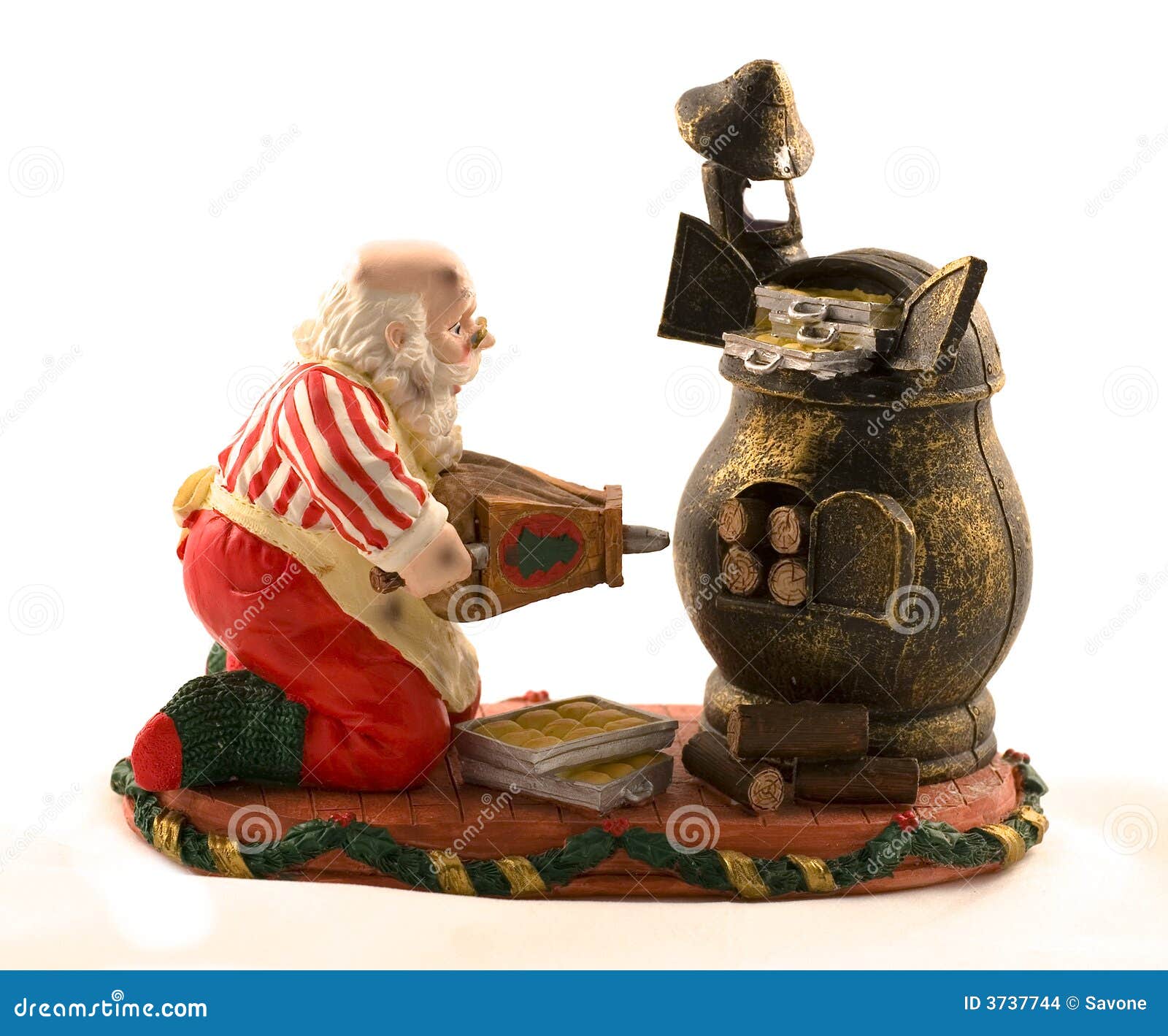 A Cute Decoration of Santa Baking Cookies Stock Photo - Image of claus ...