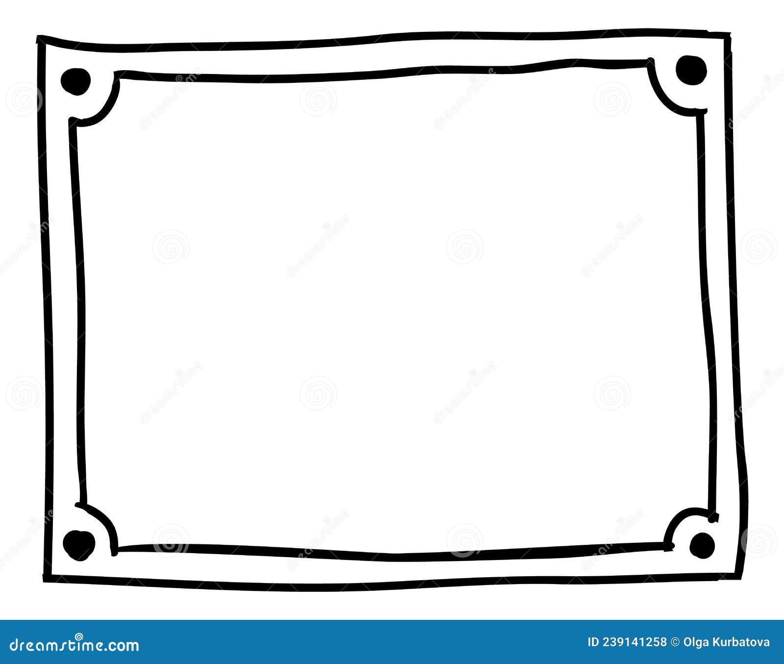 Cute Decorative Frame. Hand Drawn Rectangle Border Stock Vector ...