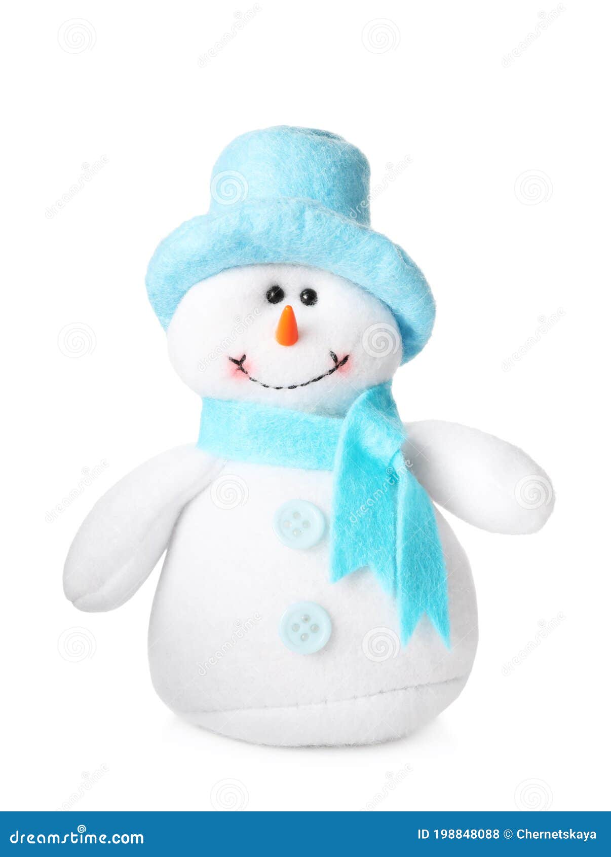 Cute Decorative Handmade Snowman Isolated on White Stock Photo - Image ...