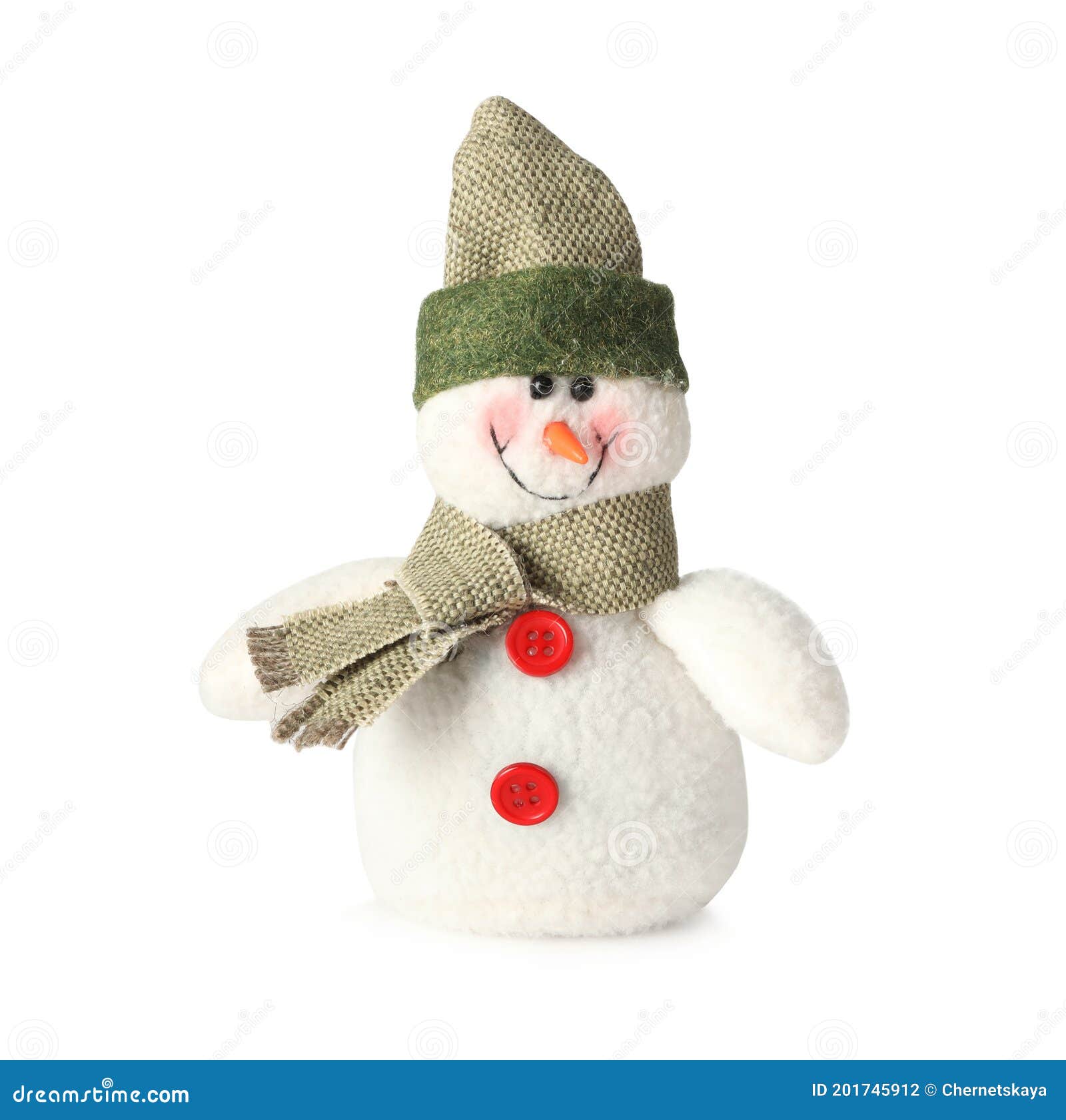 Cute Decorative Handmade Snowman Isolated on White Stock Photo - Image ...