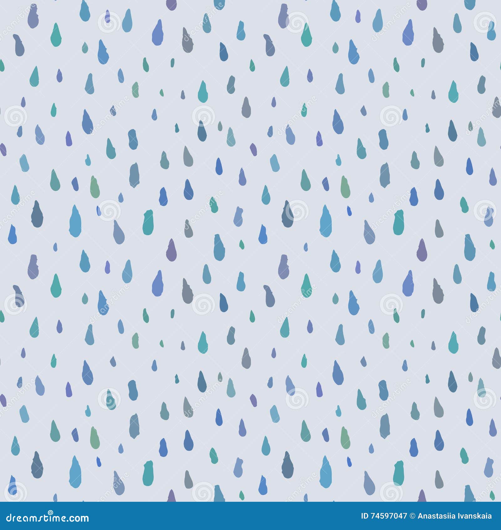 Cute Decorative Seamless Pattern with Raindrops. Stock Vector ...