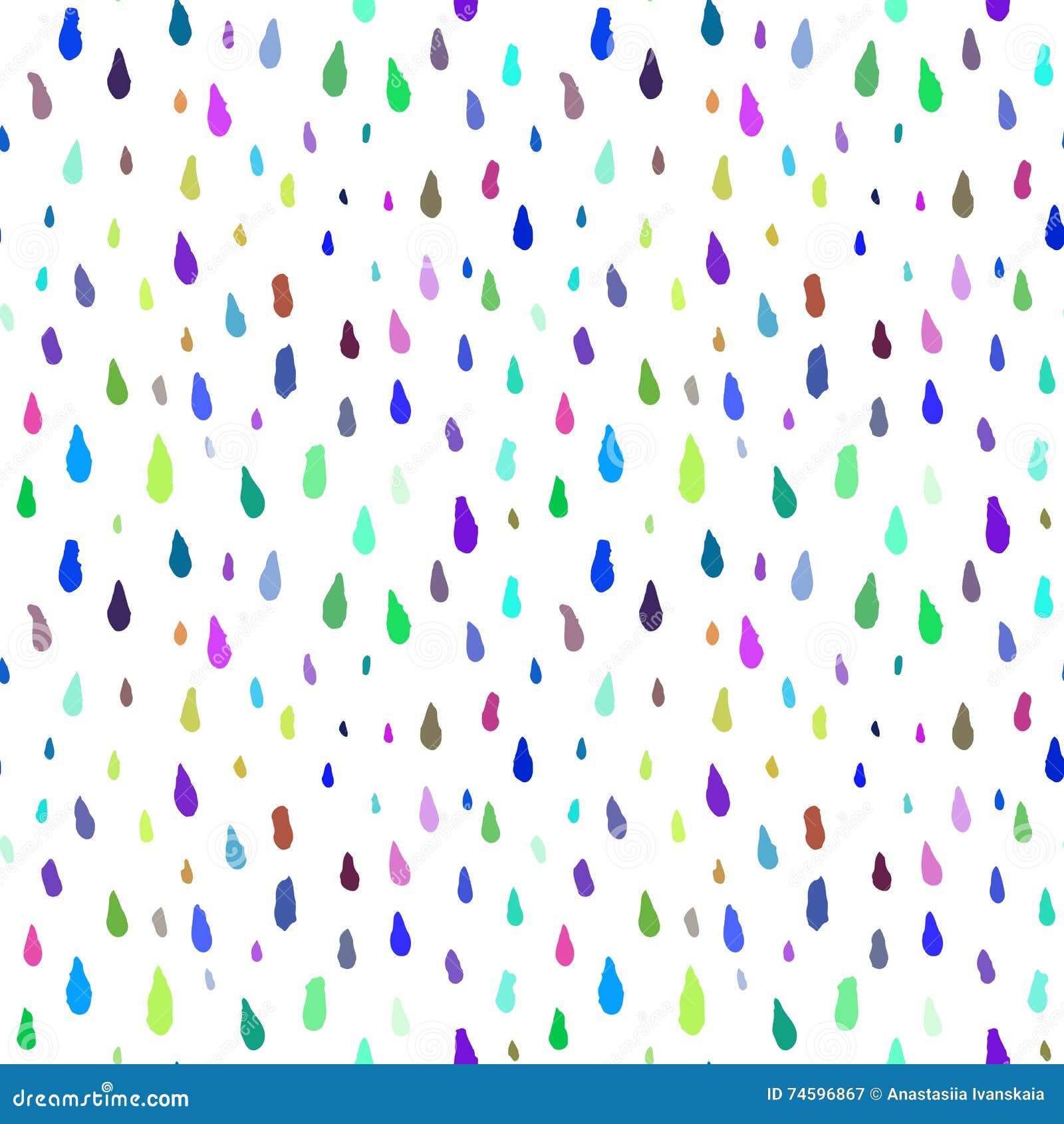 Cute Decorative Seamless Pattern with Raindrops. Stock Vector ...