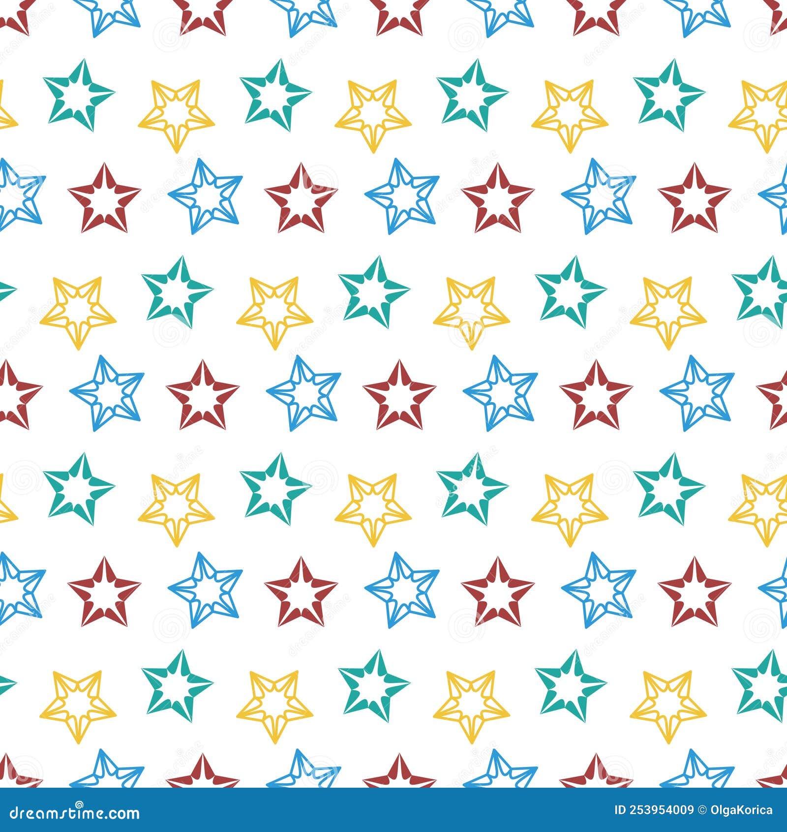 Cute Decorative Seamless Pattern Star Asterisk, Design for Textile ...