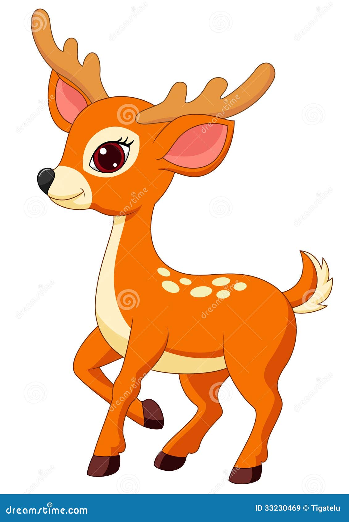 Cute deer cartoon stock vector. Image of forest, cartoon - 33230469