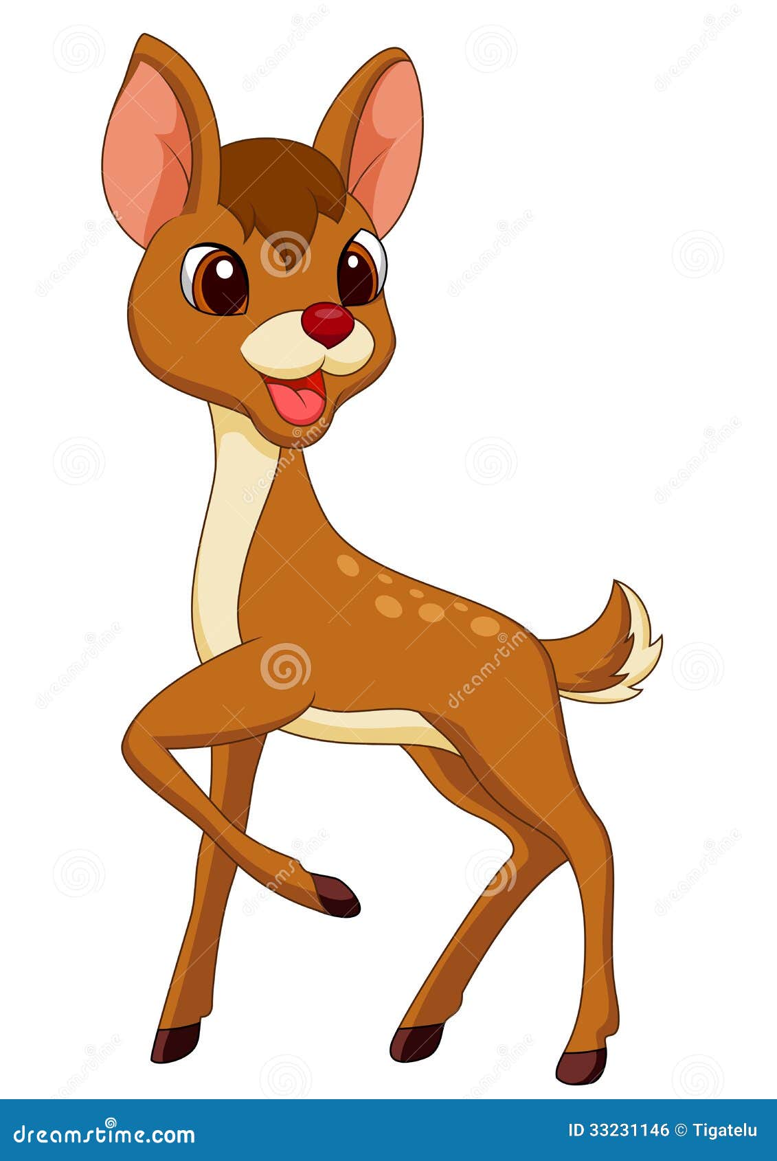 Cute deer cartoon stock vector. Illustration of december - 33231146