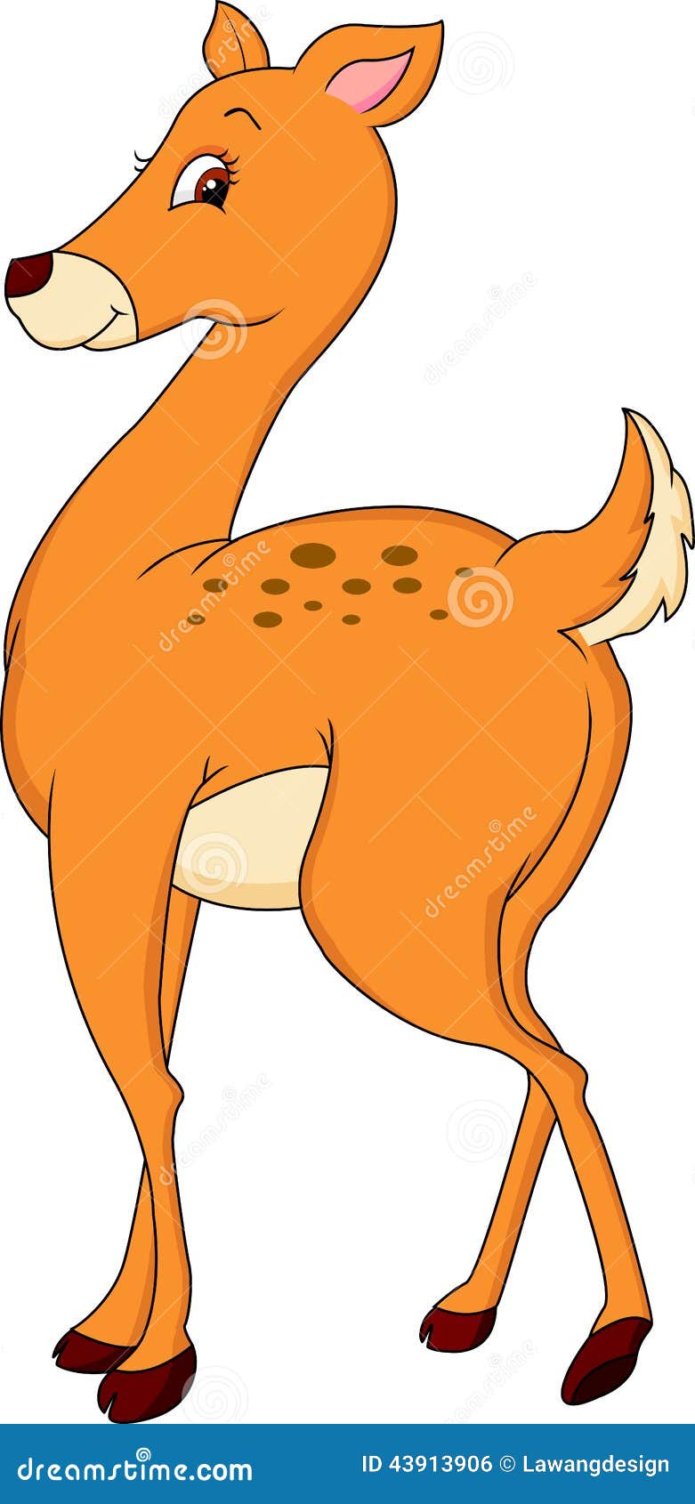 Cute deer cartoon stock vector. Illustration of grazing - 43913906