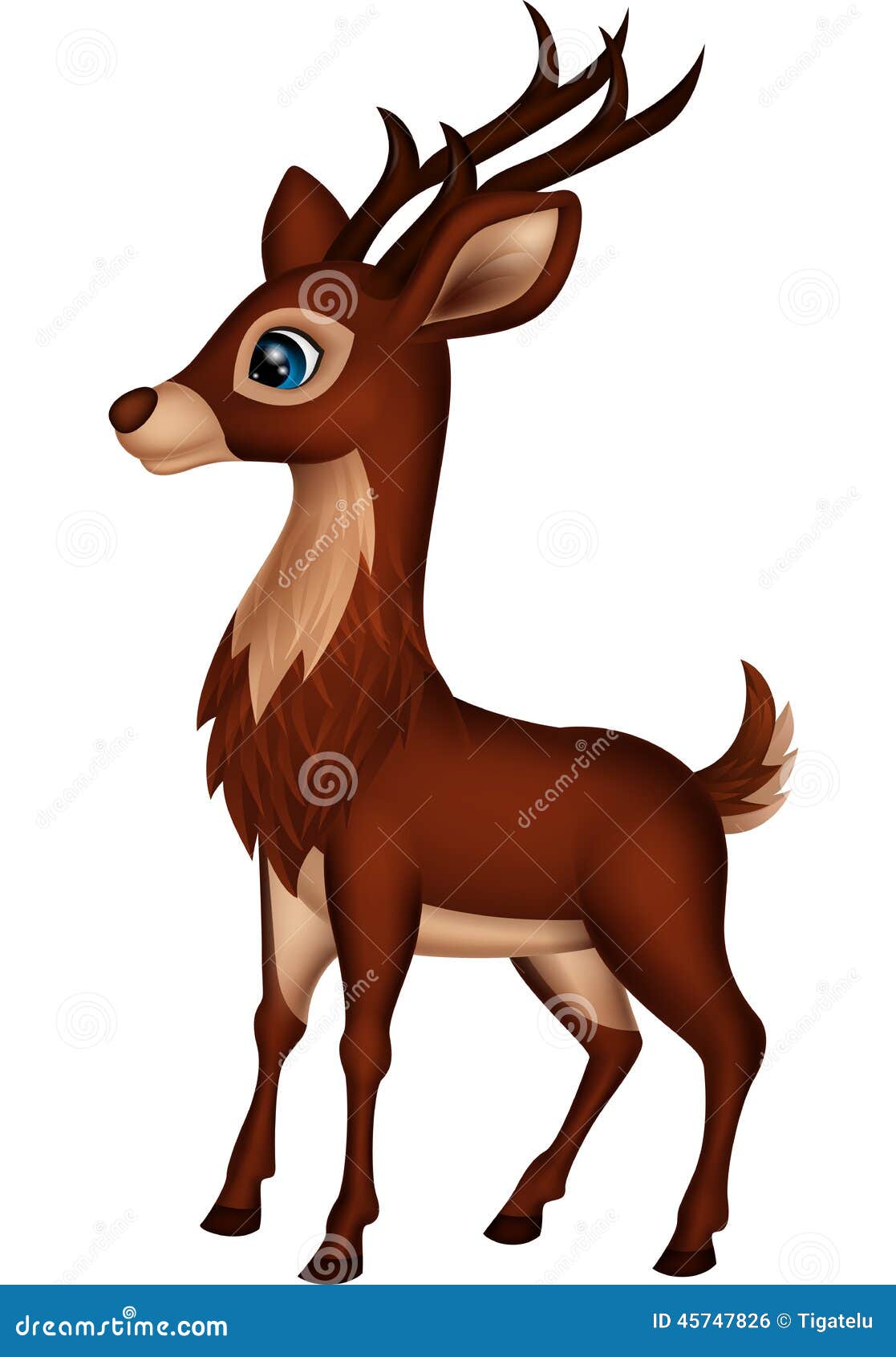 Cute deer cartoon stock vector. Illustration of painting - 45747826