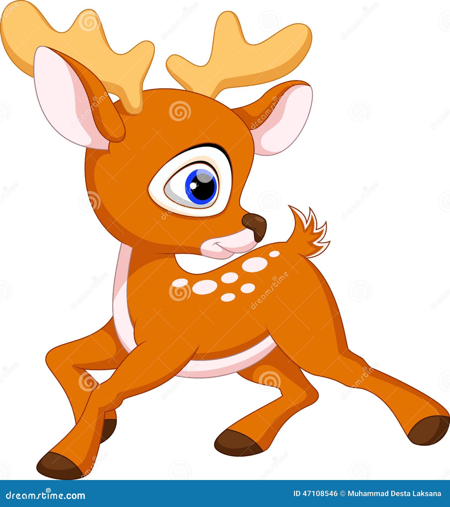Cute deer cartoon stock illustration. Illustration of male - 47108546