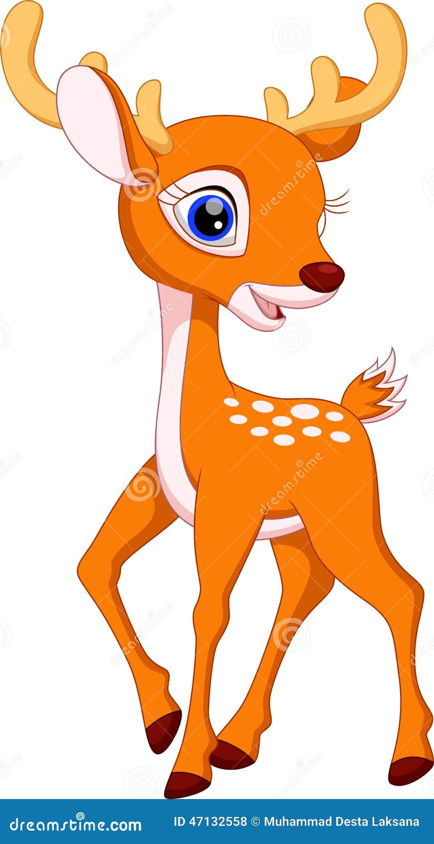 Cute deer cartoon stock illustration. Illustration of horn - 47132558