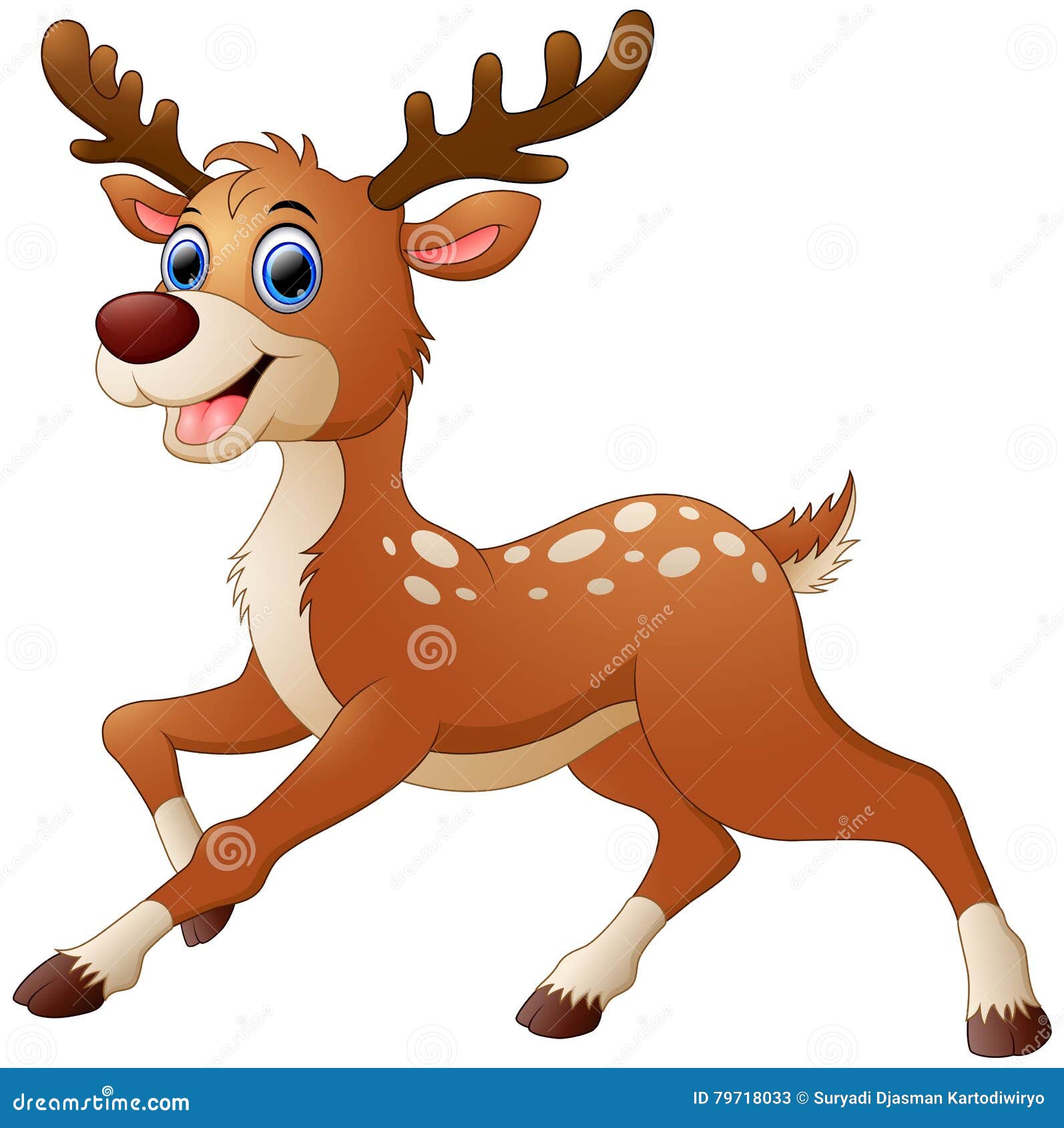 Cute deer cartoon stock vector. Illustration of cartoon - 79718033