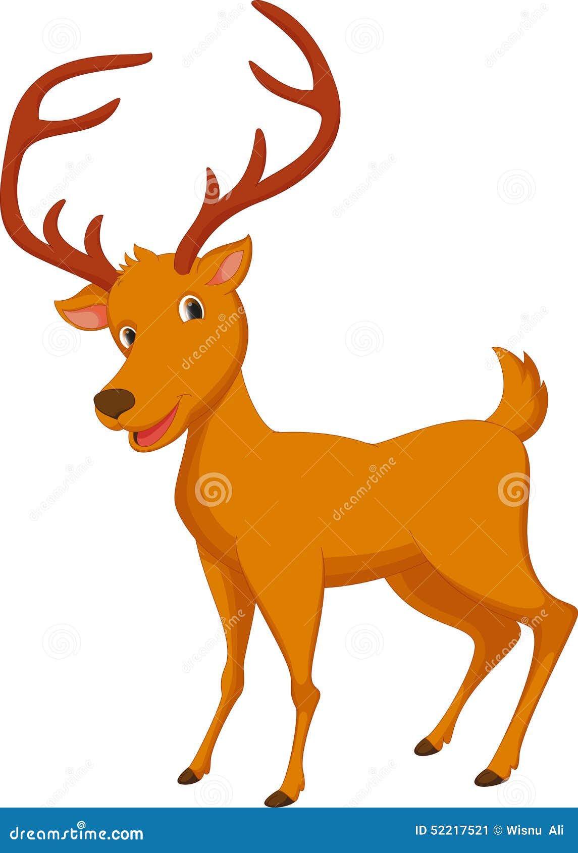 Cute deer cartoon stock vector. Illustration of hooves - 52217521