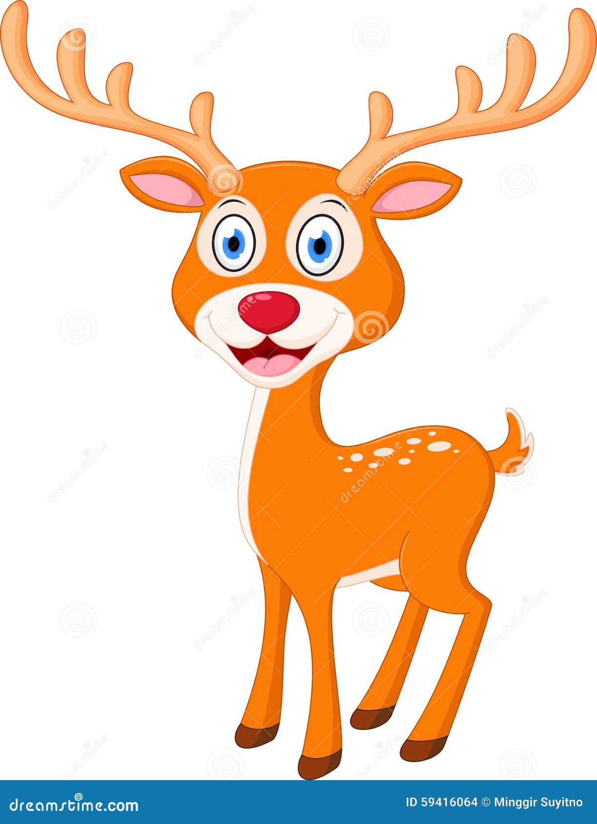Cute deer cartoon stock vector. Illustration of male - 59416064