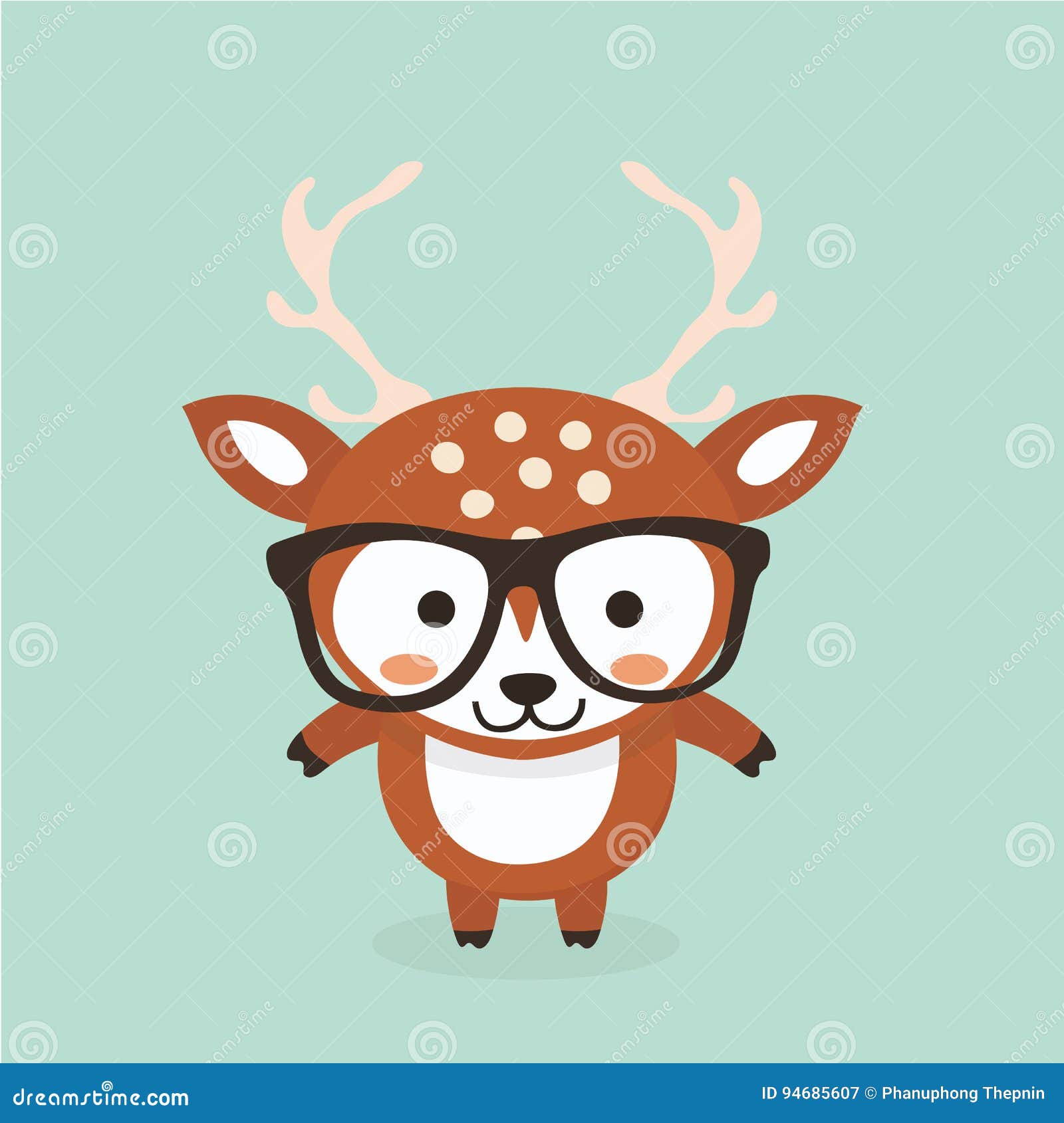 Cute deer cartoon. stock vector. Illustration of christmas - 94685607