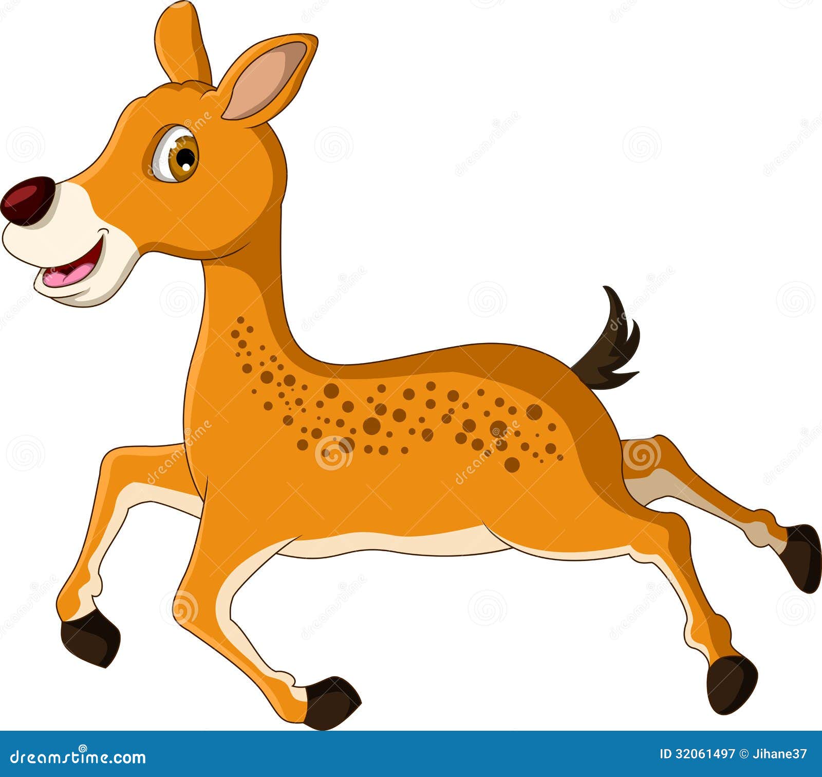 Cute deer cartoon running stock illustration. Illustration of figure ...