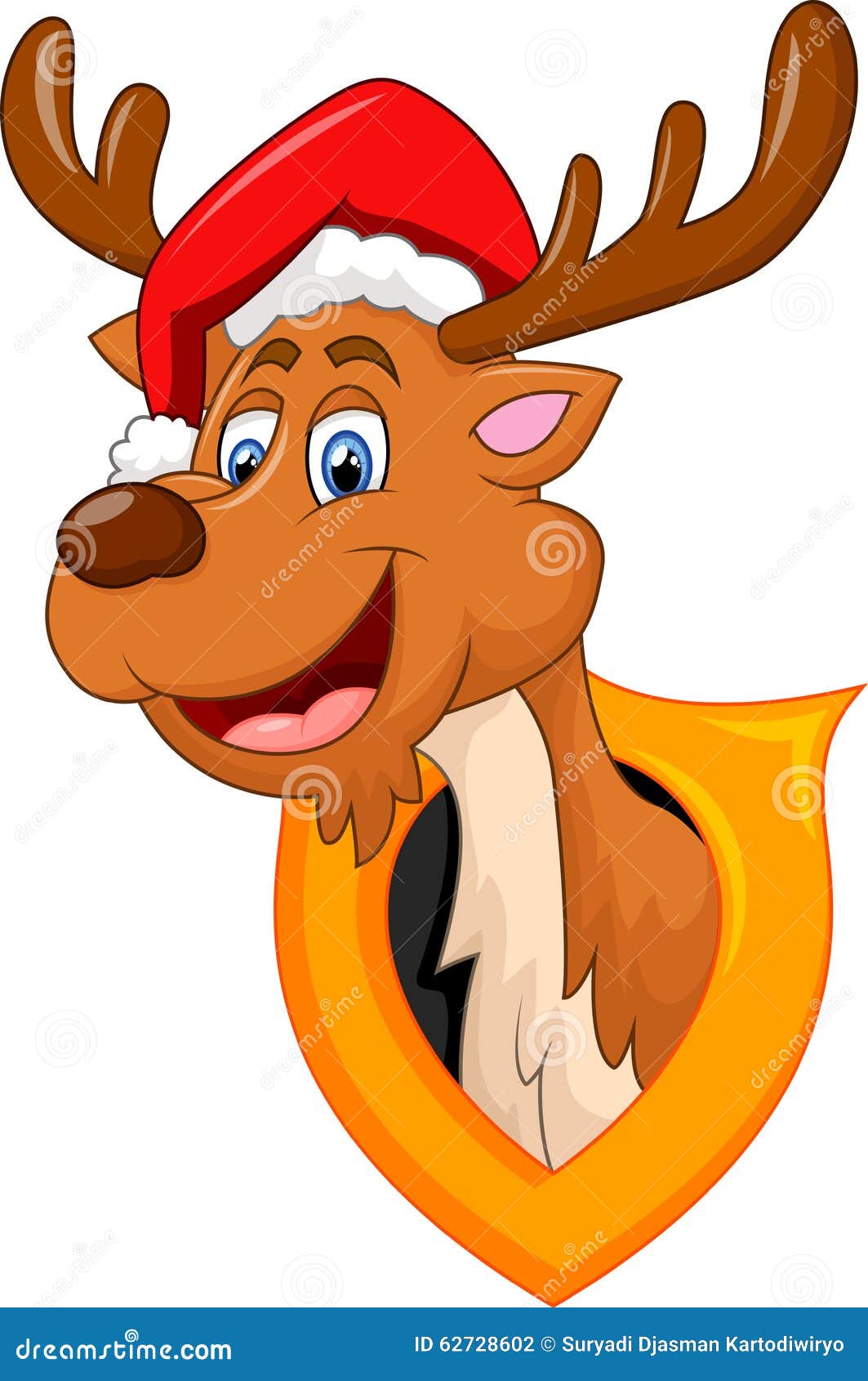 Cute Deer Christmas Cartoon Stock Vector - Illustration of large ...