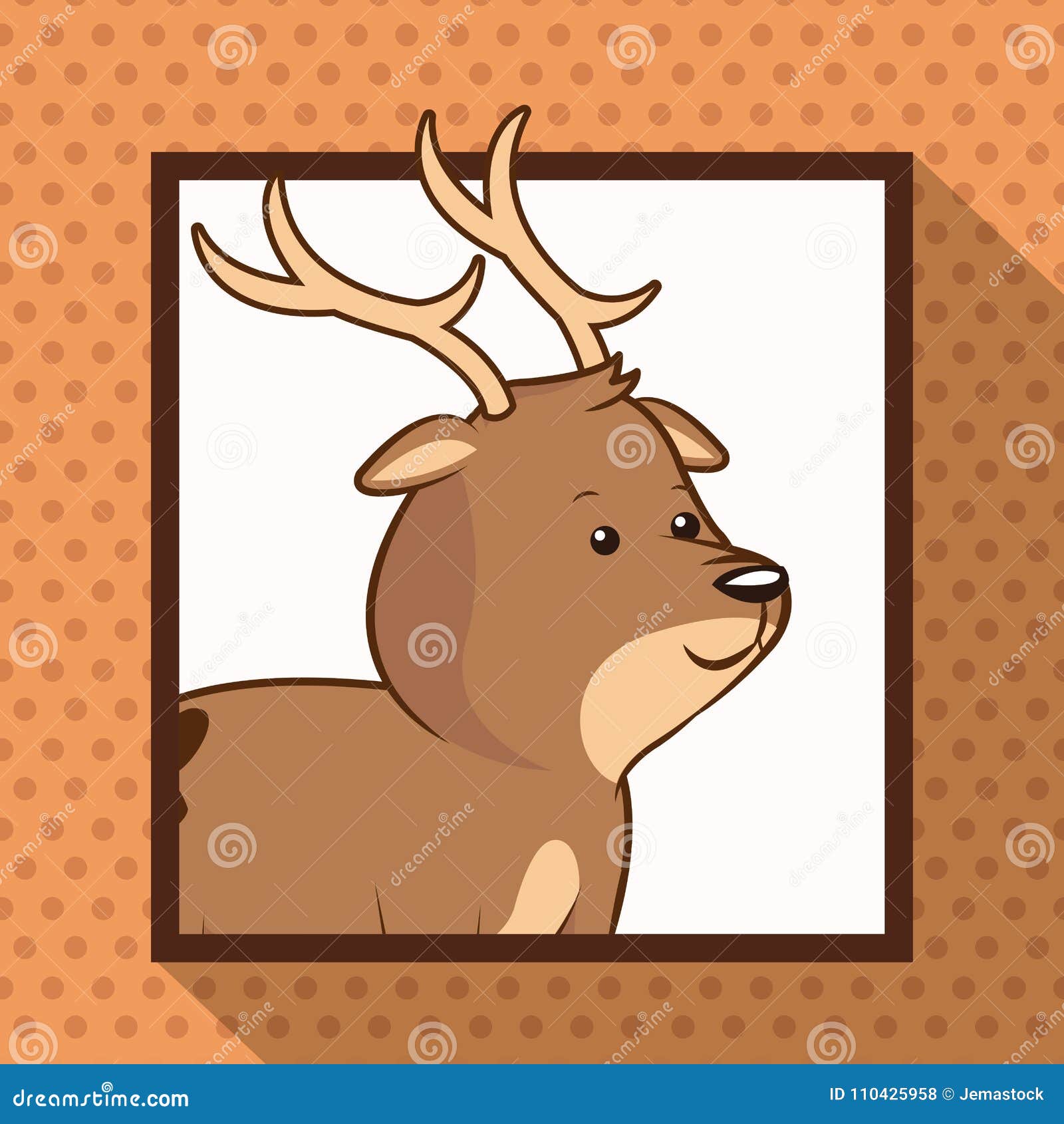 Cute deer frame picture stock vector. Illustration of frame - 110425958