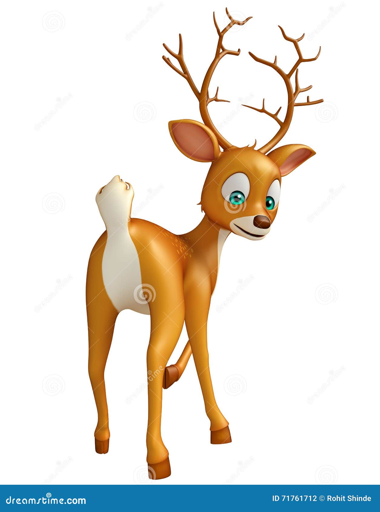 Cute Deer Funny Cartoon Character Stock Illustration - Illustration of ...