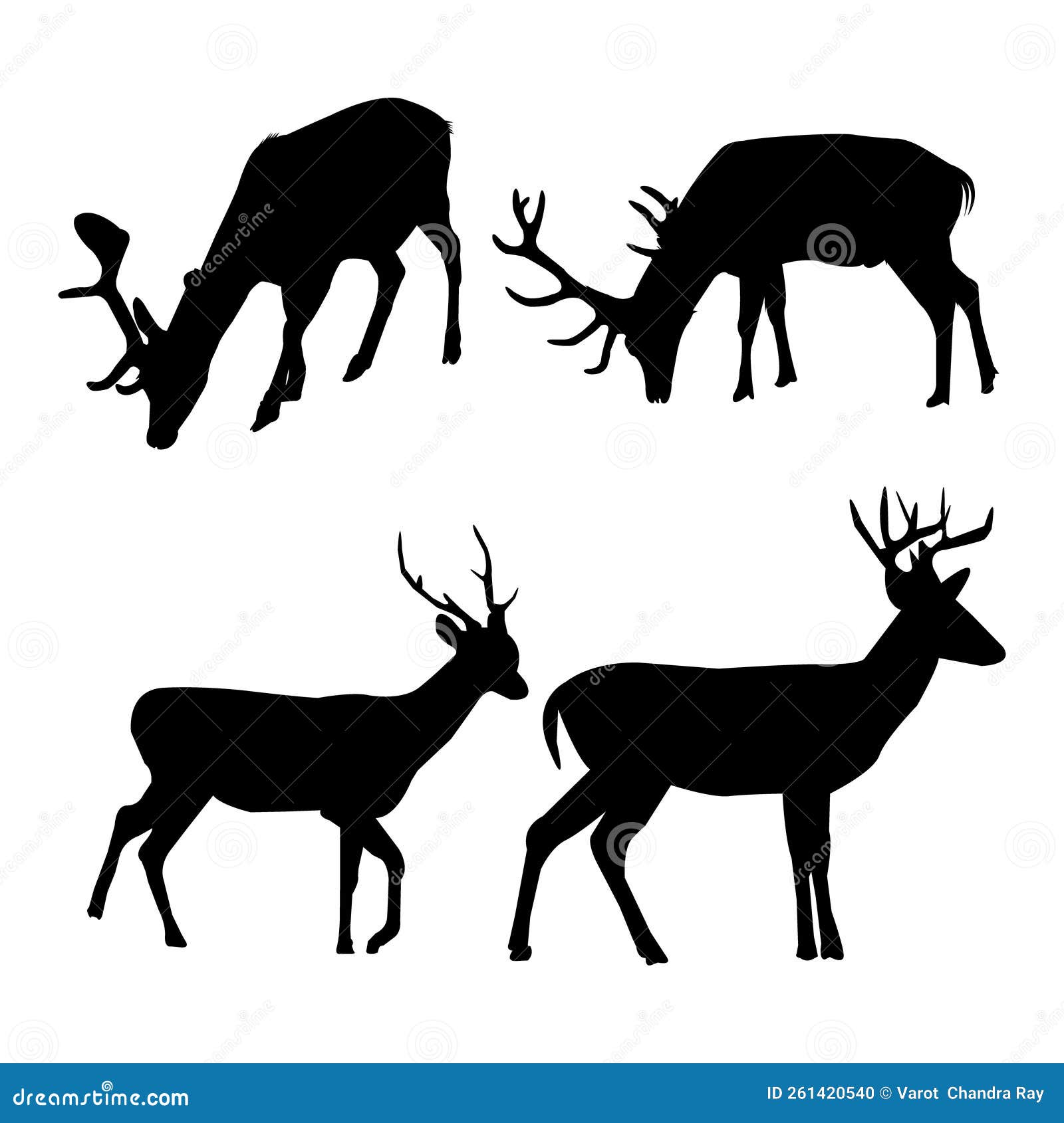 Cute Deer Silhouette Vector Art Design. Stock Vector - Illustration of ...