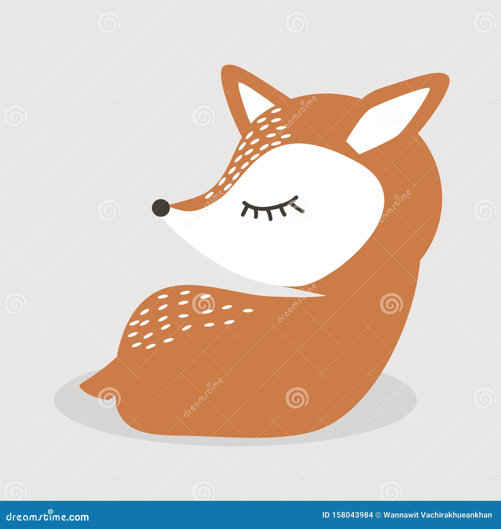 Cute Deer Sitting Cartoon Illustration Vector Stock Vector ...