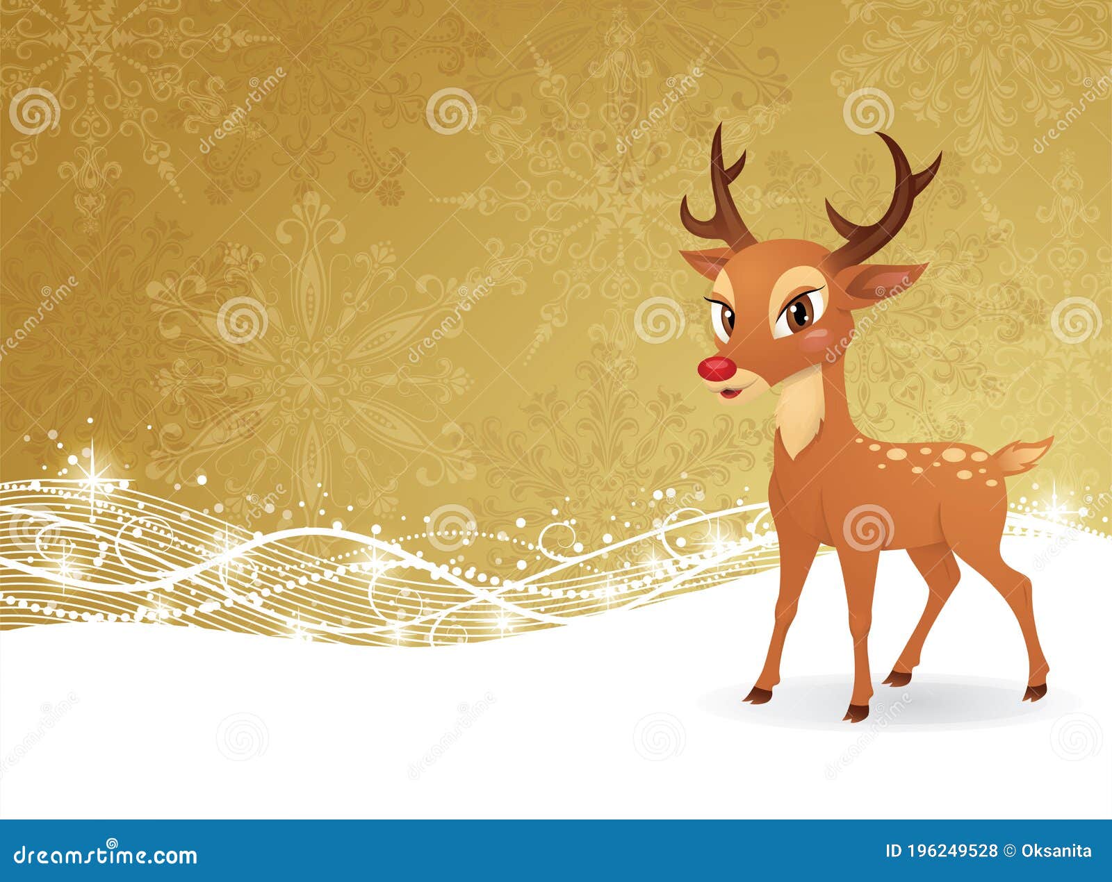 Roe Deer Standing In A Field. Cartoon Flat Style Drawing Vector ...