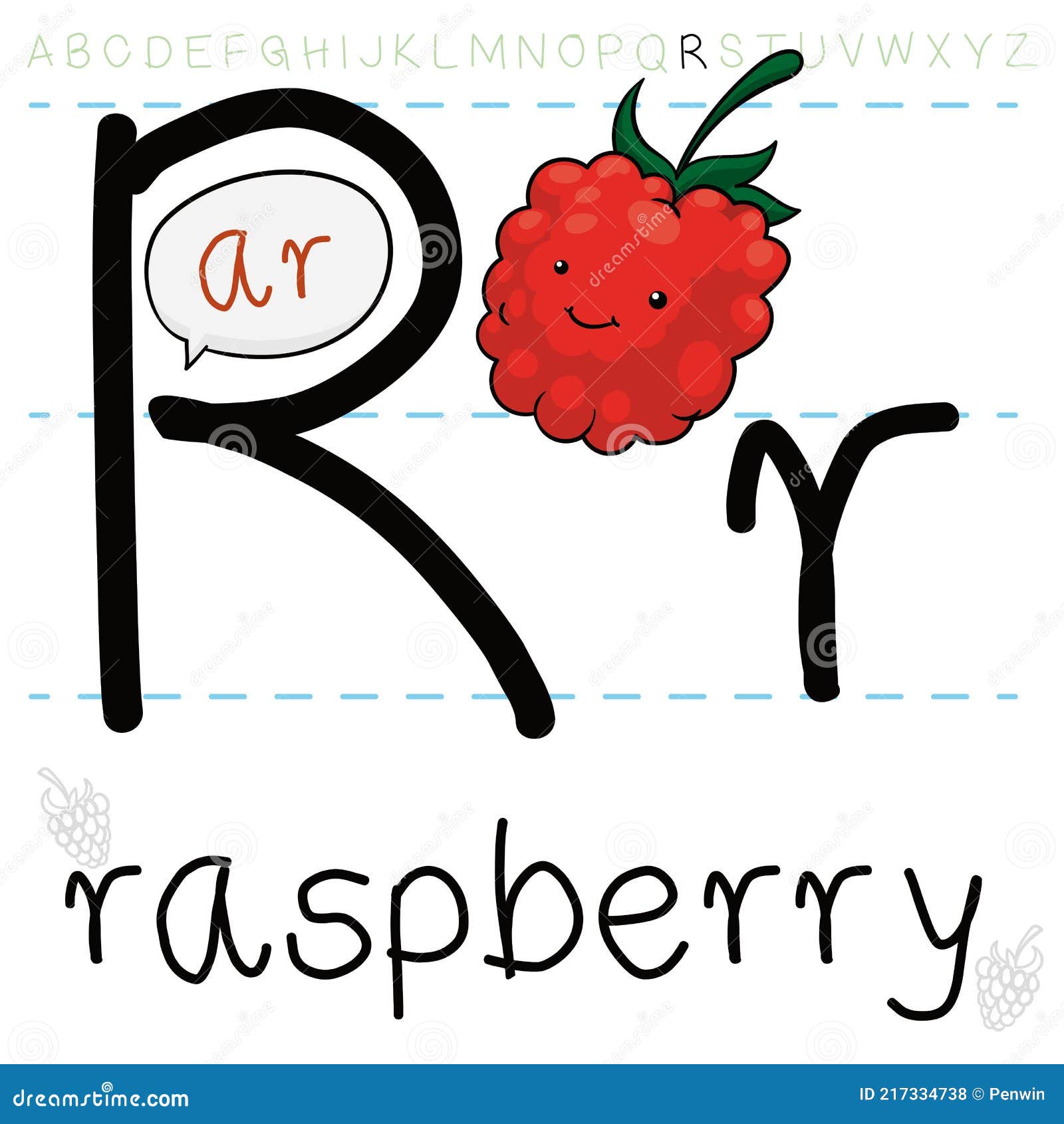 Cute and Delicious Raspberry Ready for Grammar Lesson, Vector ...