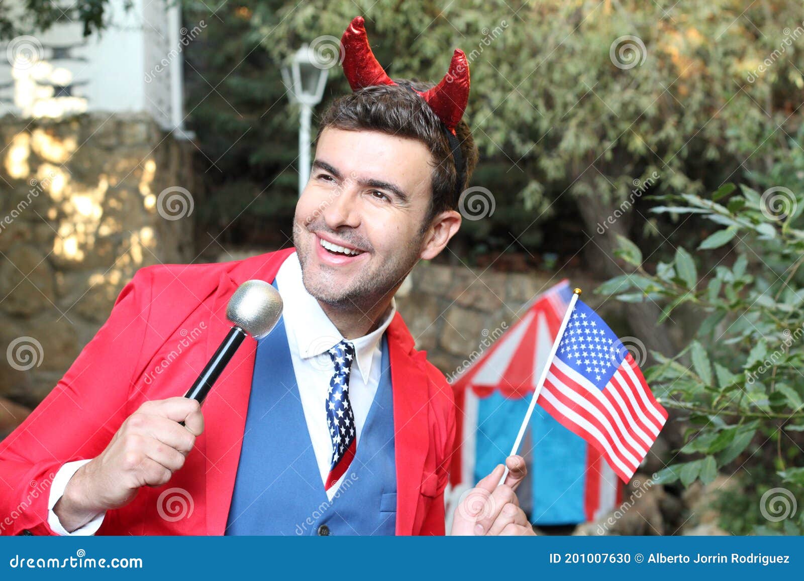 Cute Demon Talking during Election Day Stock Photo - Image of horror ...