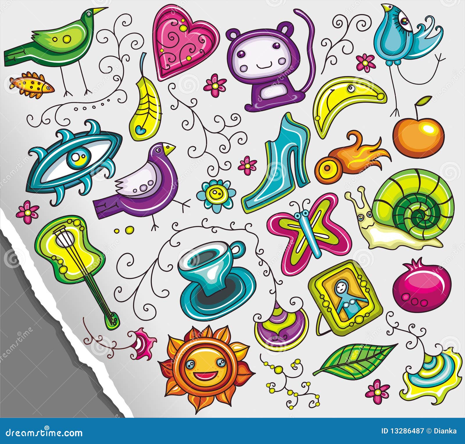 Cute design elements stock vector. Illustration of button - 13286487