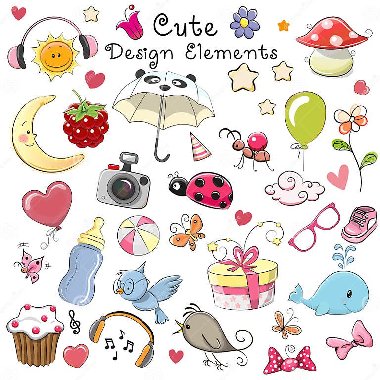Cute design elements stock vector. Illustration of background - 75671788