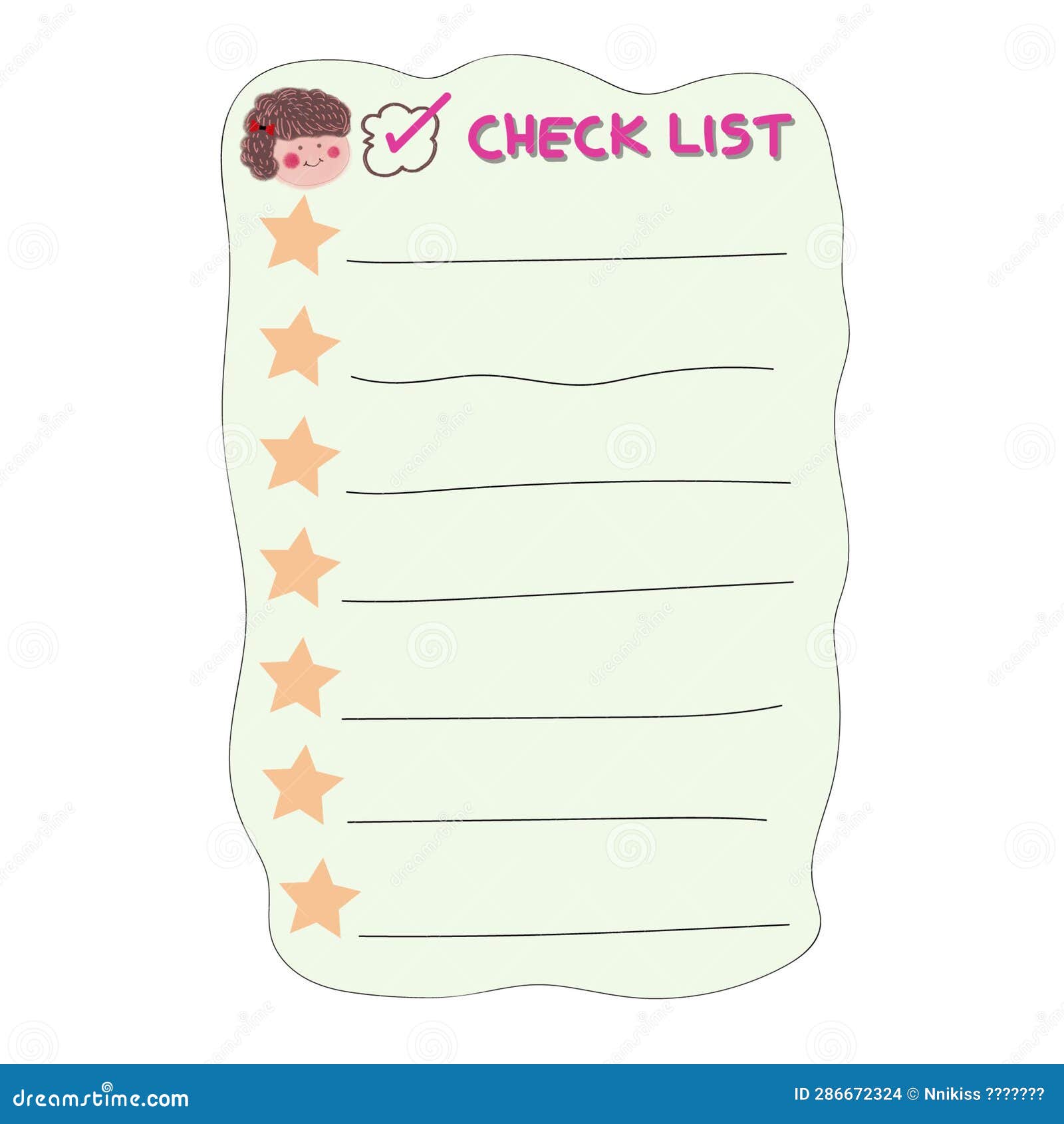 Check List Cute Illustrations Art Design. Stock Illustration ...