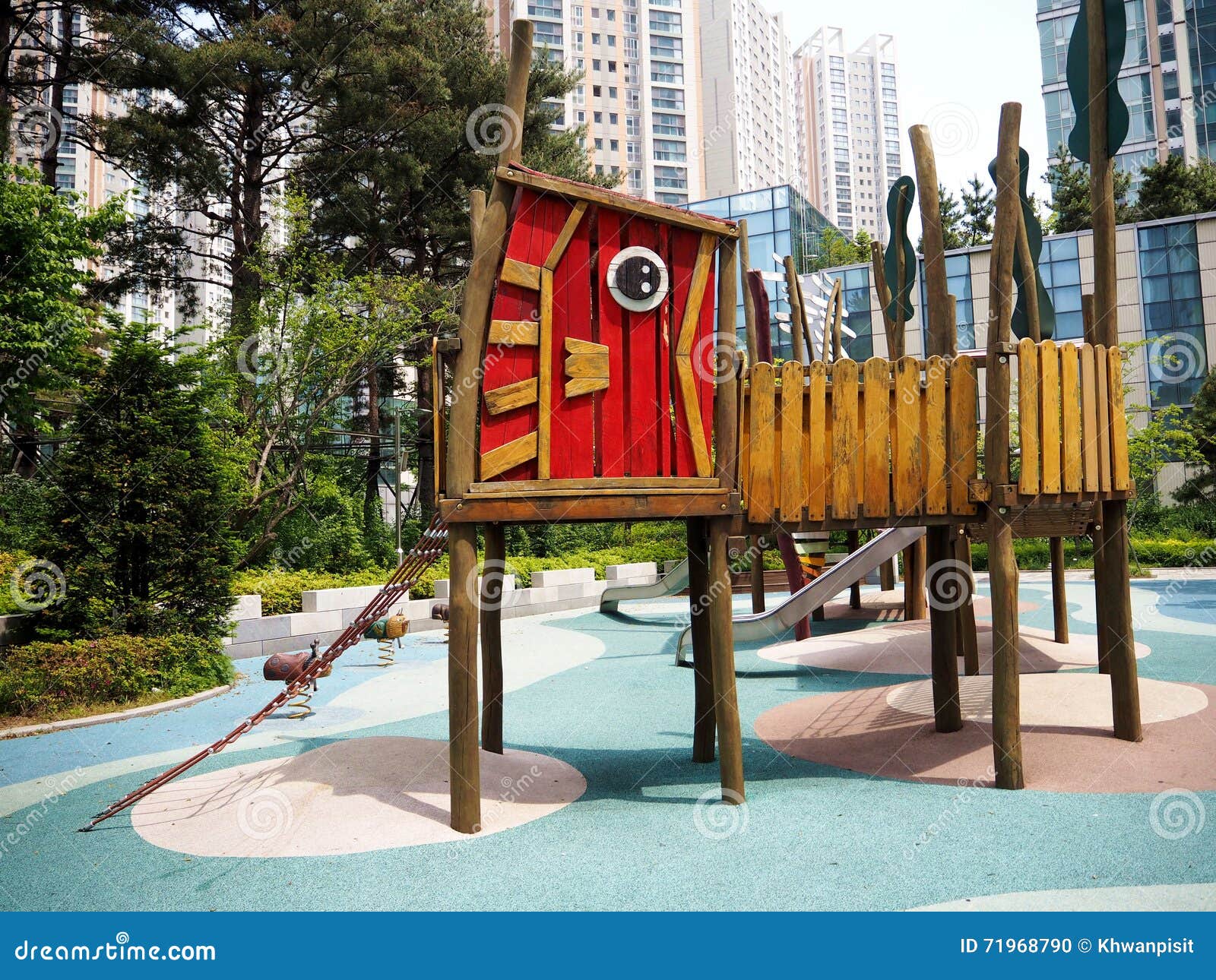 Cute Design Playground at the Park Stock Photo - Image of cute, city ...