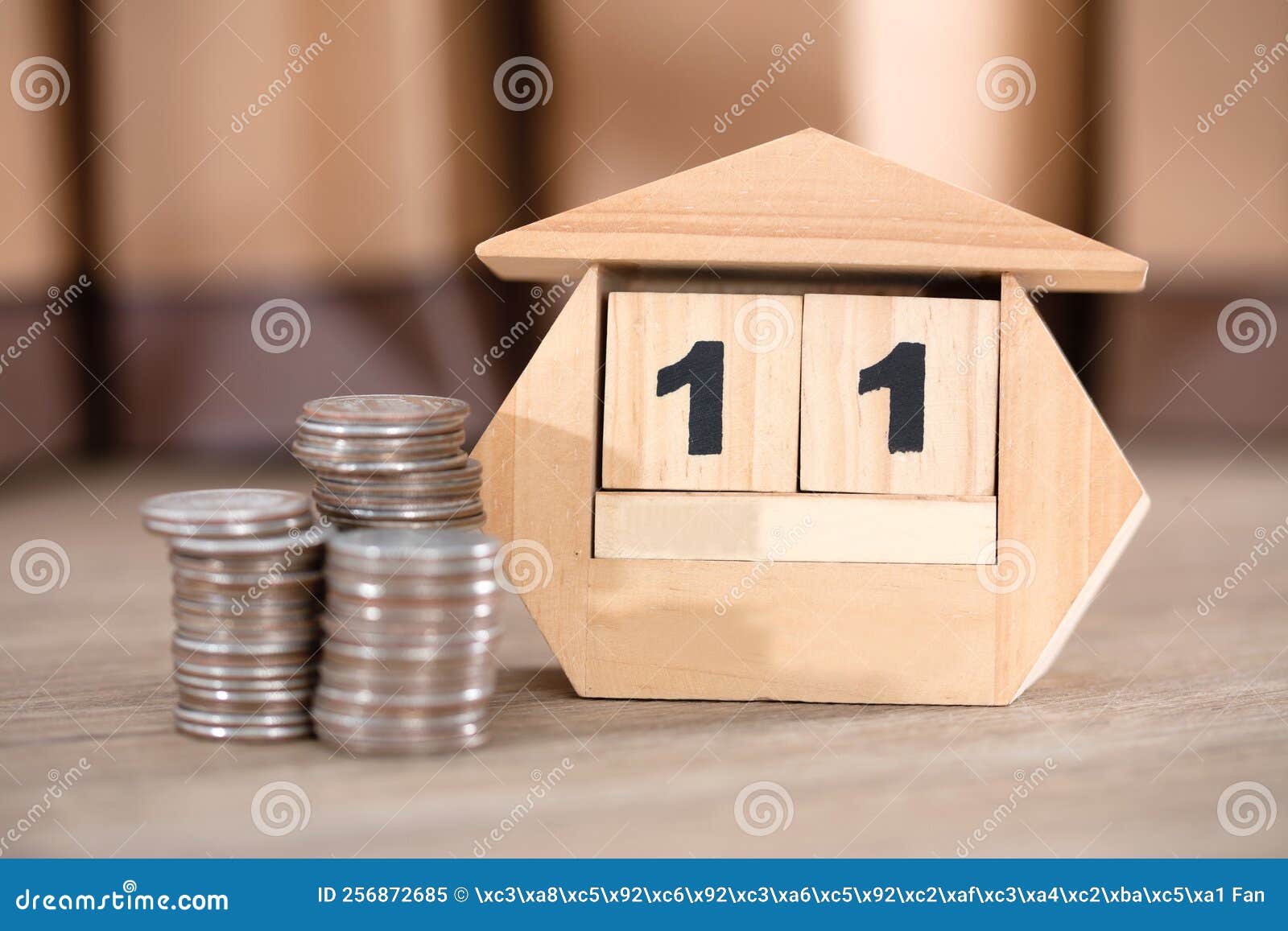 Cute Desk Calendar Box and Dollar Bills Stock Image - Image of items ...
