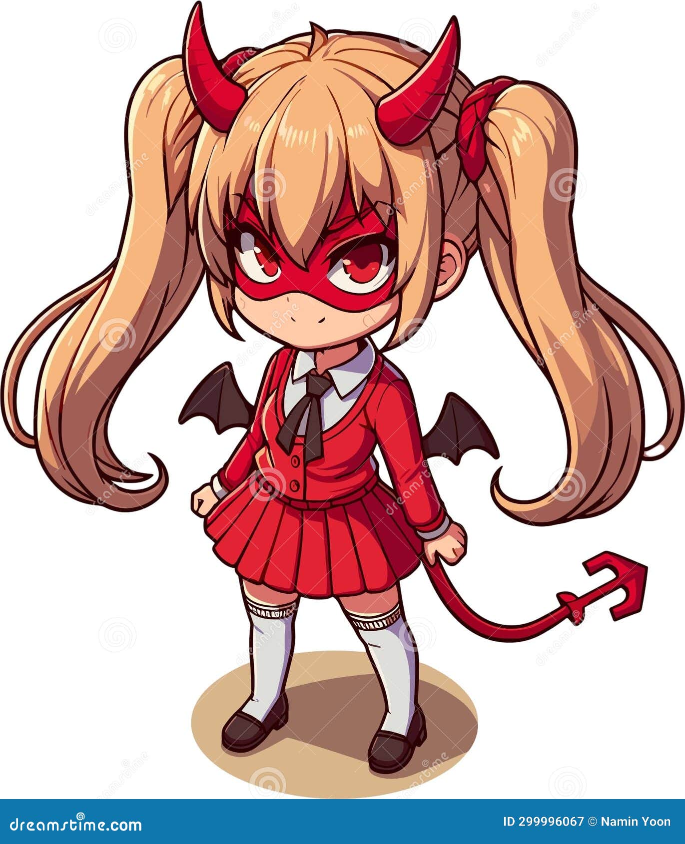 Cute devil anime character stock illustration. Illustration of sketch ...