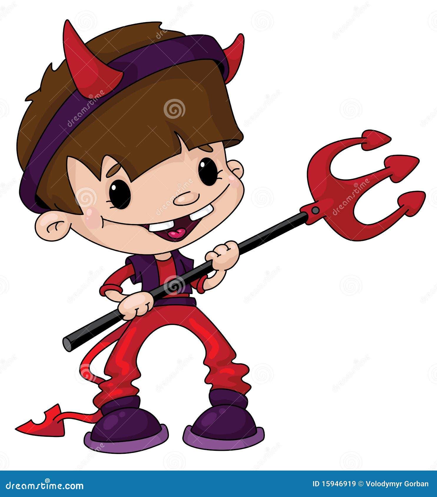 Cute devil boy stock vector. Illustration of shock, october - 15946919